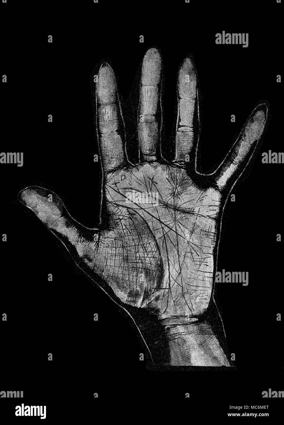 PALMISTRY - FAMOUS HAND PRINTS The print (made on smoked paper) of the ...