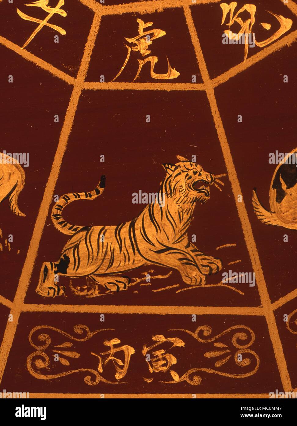 The Chinese symbolic animal Tiger, the equivalent of Gemini. painted ...
