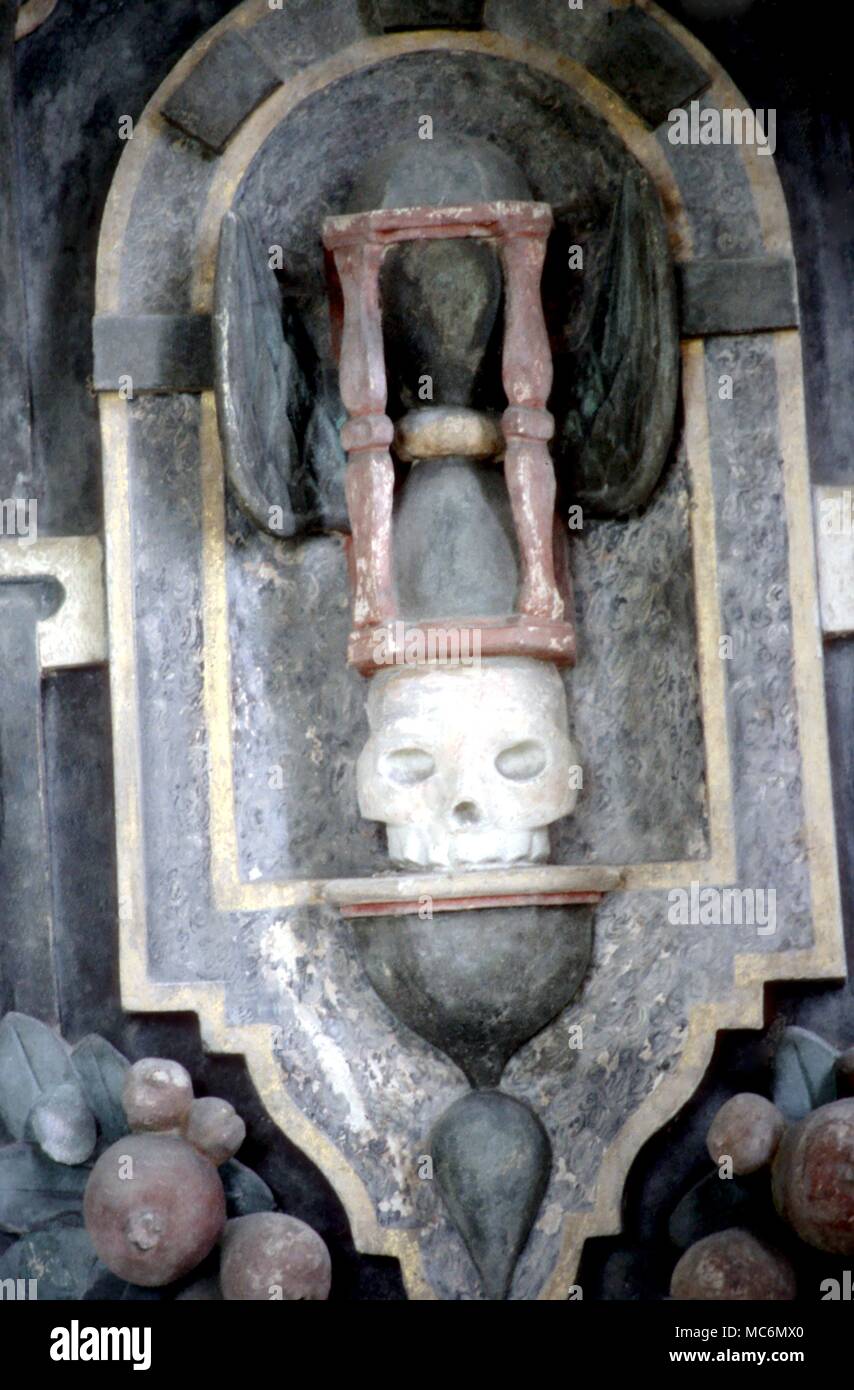 Symbols Death Death's Head & Hourglass Stock Photo - Alamy