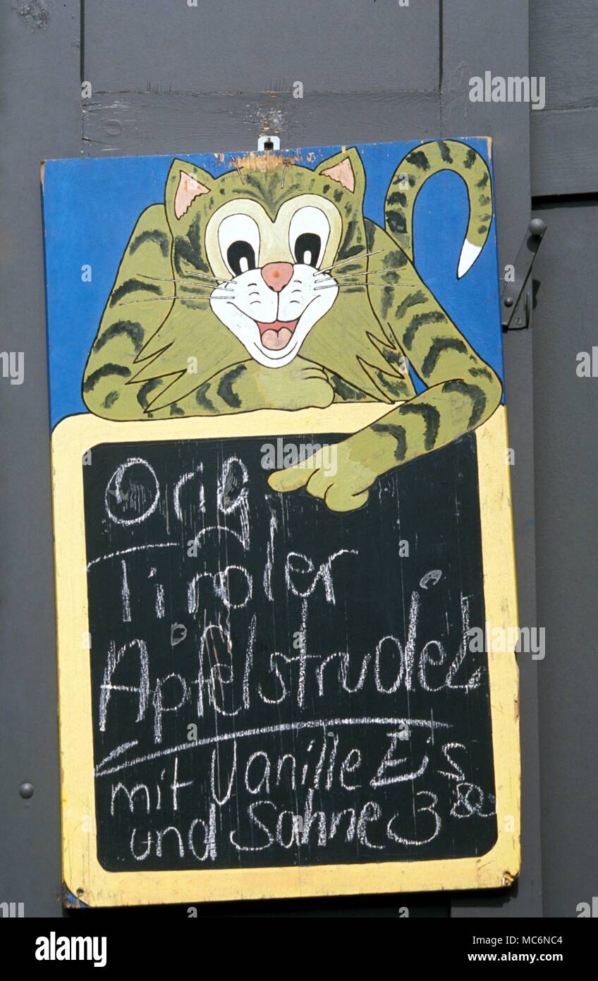 Symbols Cats Restaurant & Bar Sign Stock Photo - Alamy