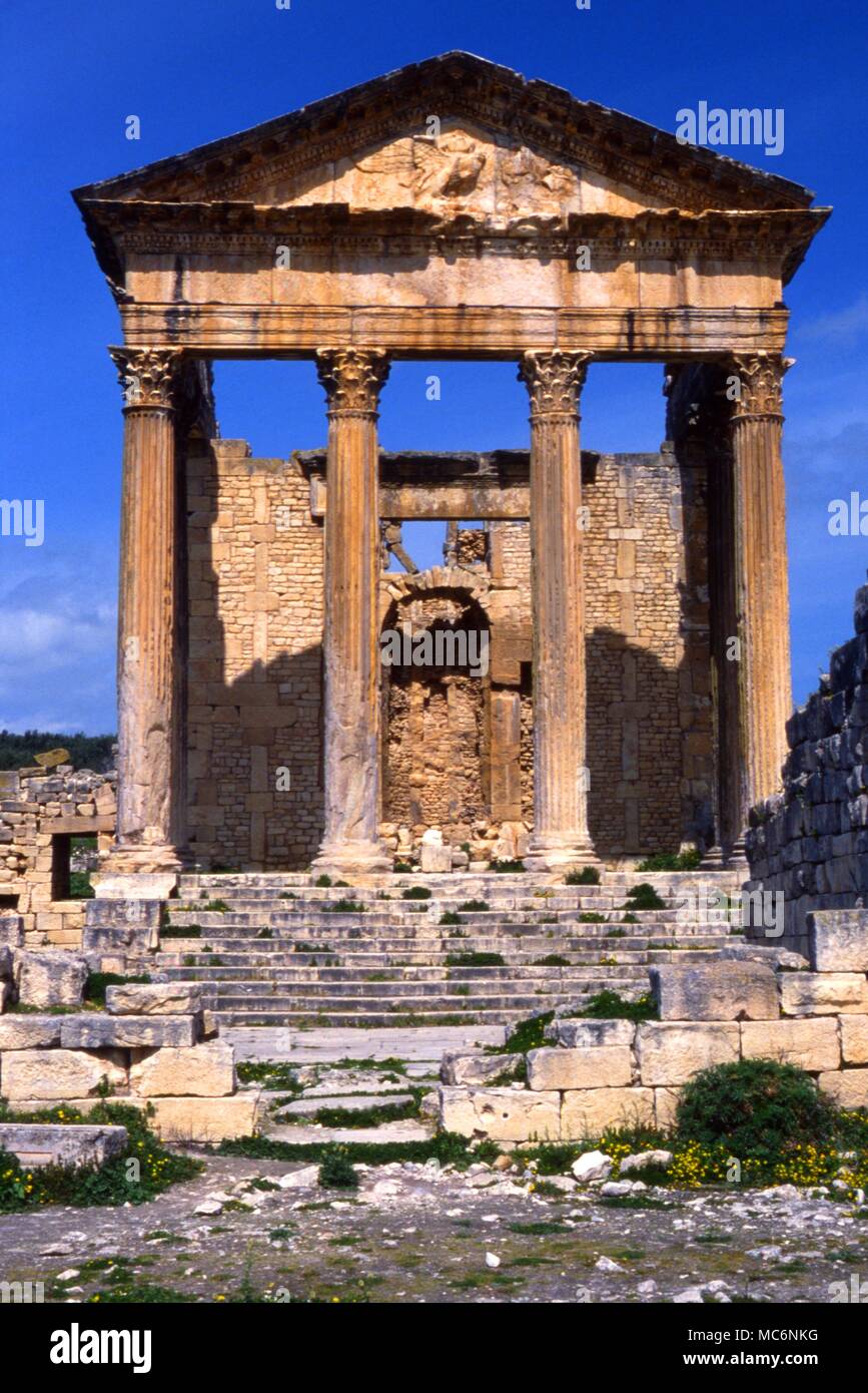 The ancient Roman remains at Dougga - the Capitol Stock Photo - Alamy