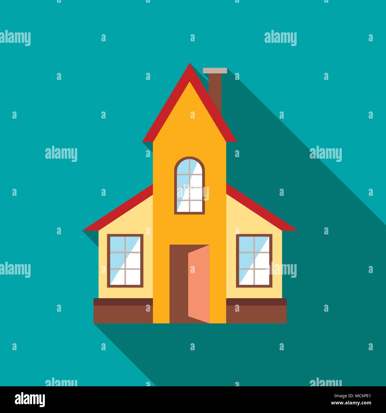 Abstract modern house icon, flat style Stock Vector Image & Art - Alamy