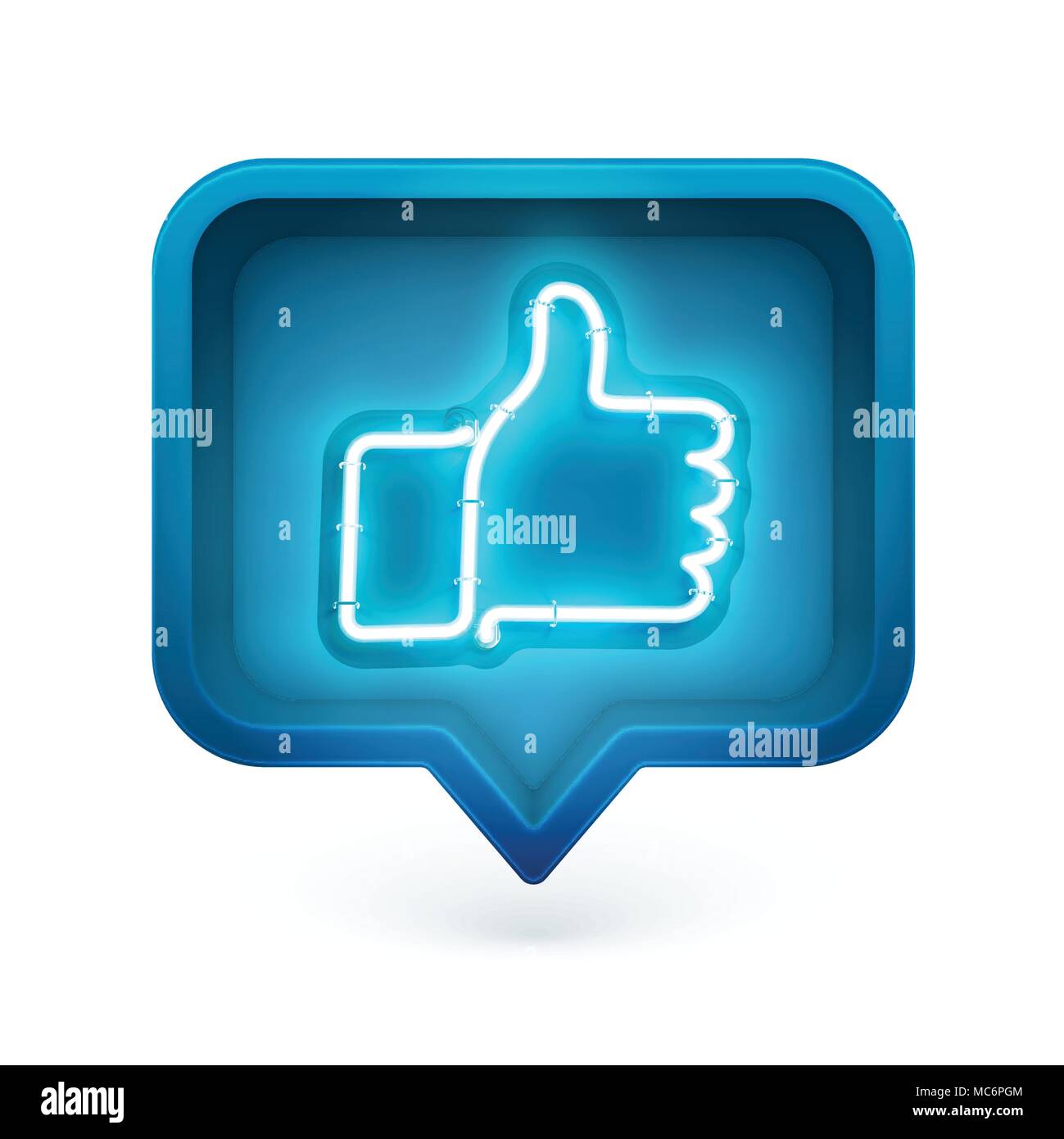 Neon like sign with glowing tubes in 3D speech bubble, vector ...