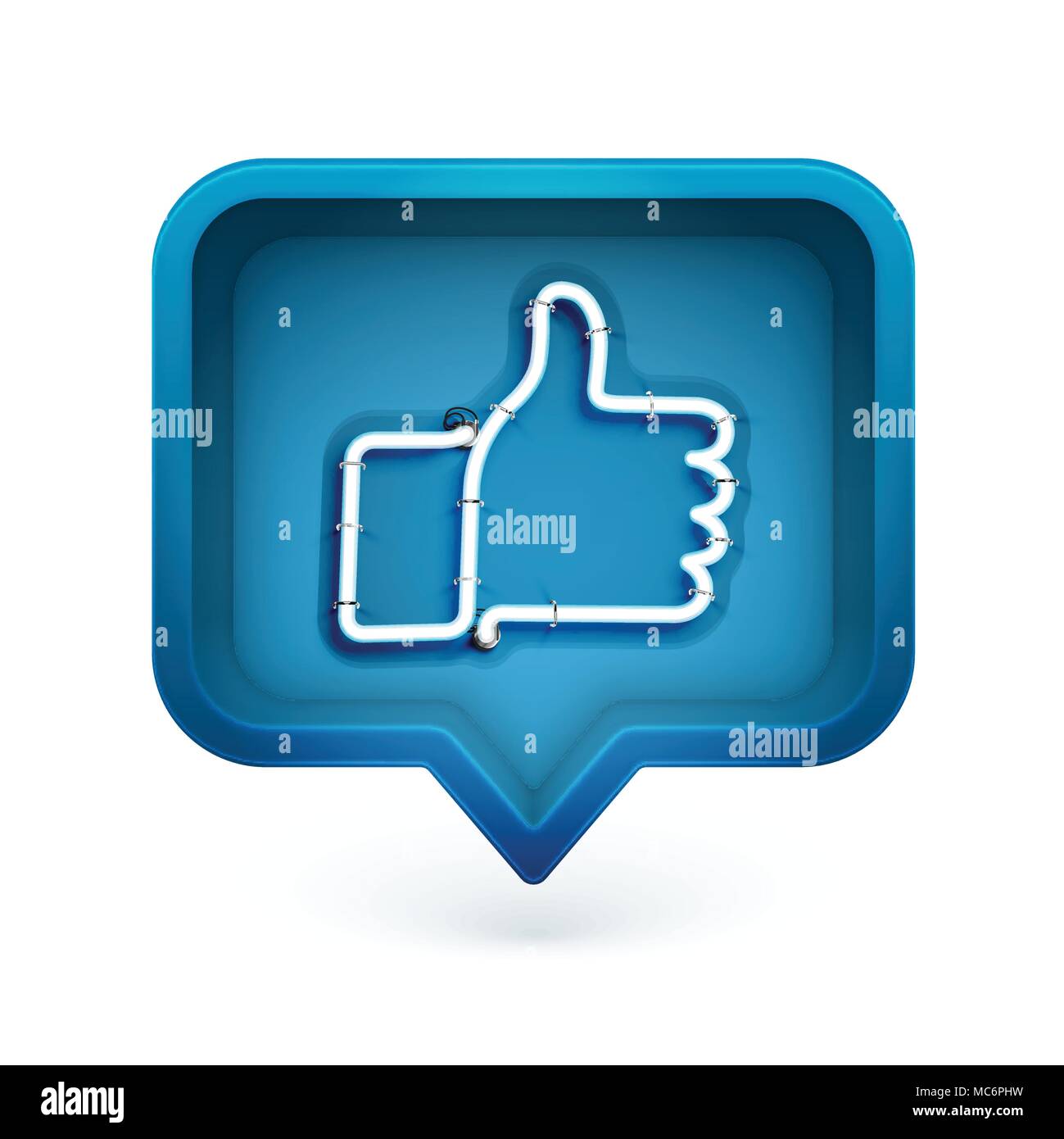 Neon like sign with tubes off in 3D speech bubble, vector illustration ...