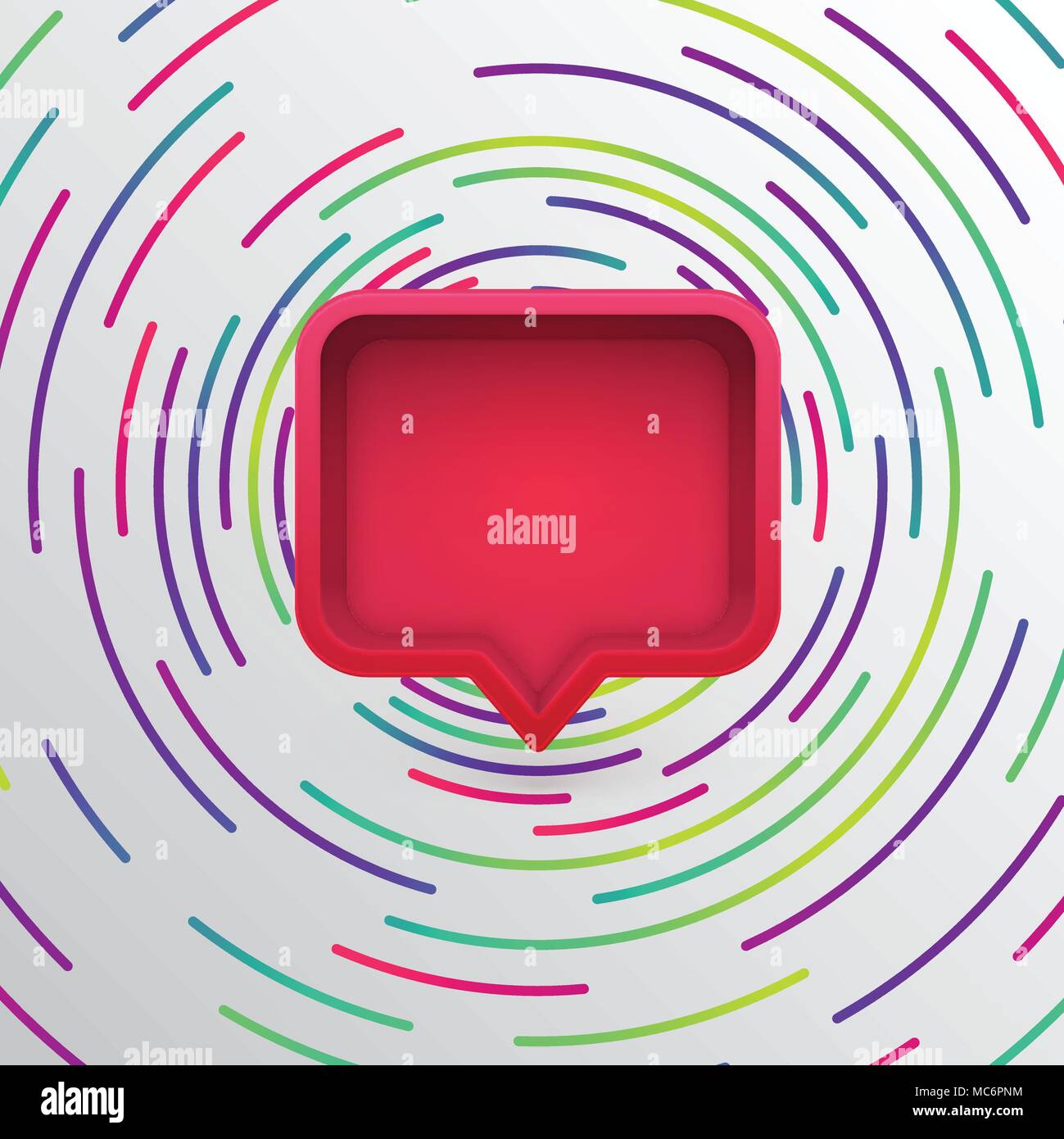 Realistic 3D speech bubble with colorful circles, vector illustration ...