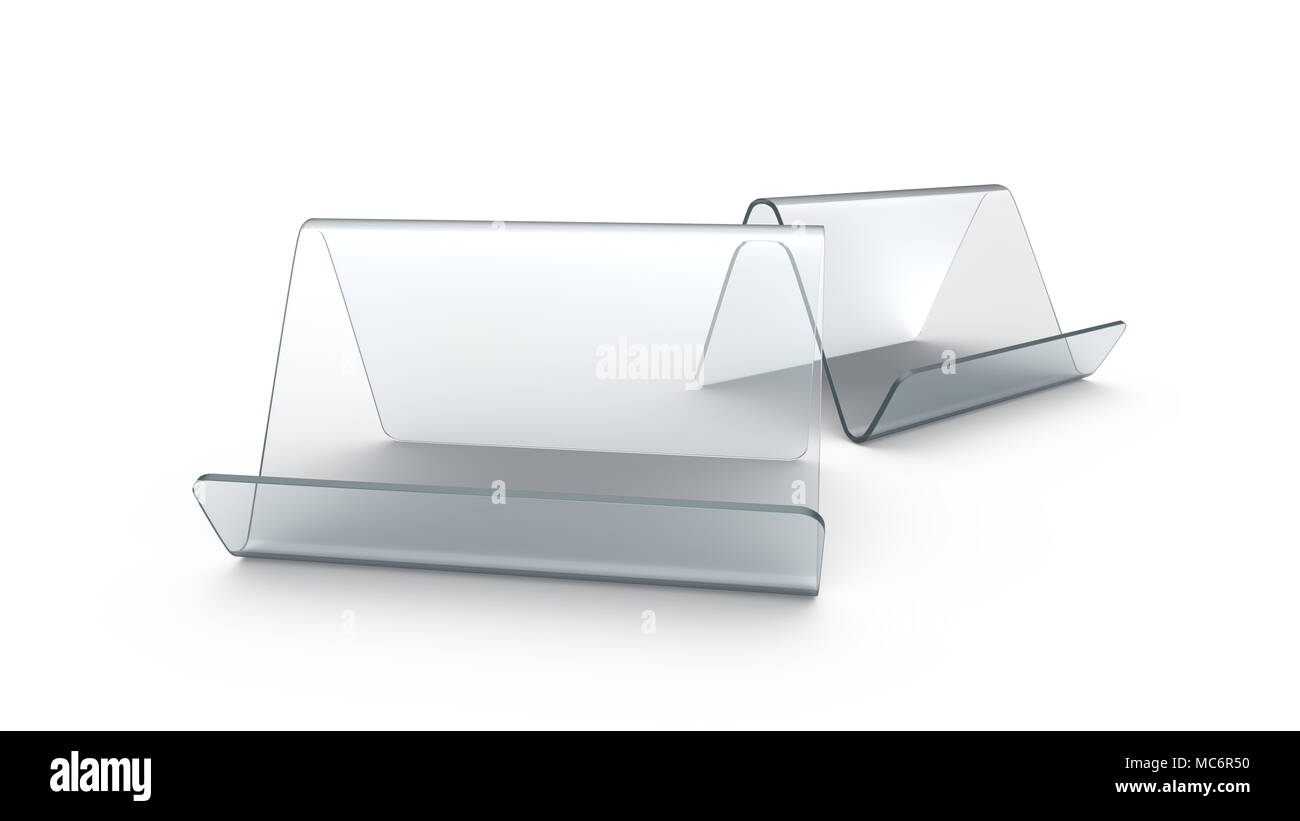 Display stand or acrylic table tent, 3d render transparent stand set ...