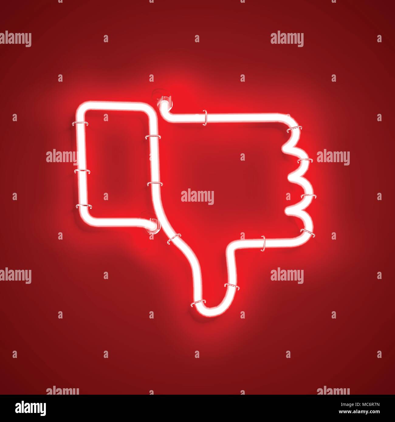 Realistic neon dislike sign, vector illustration Stock Vector Image ...
