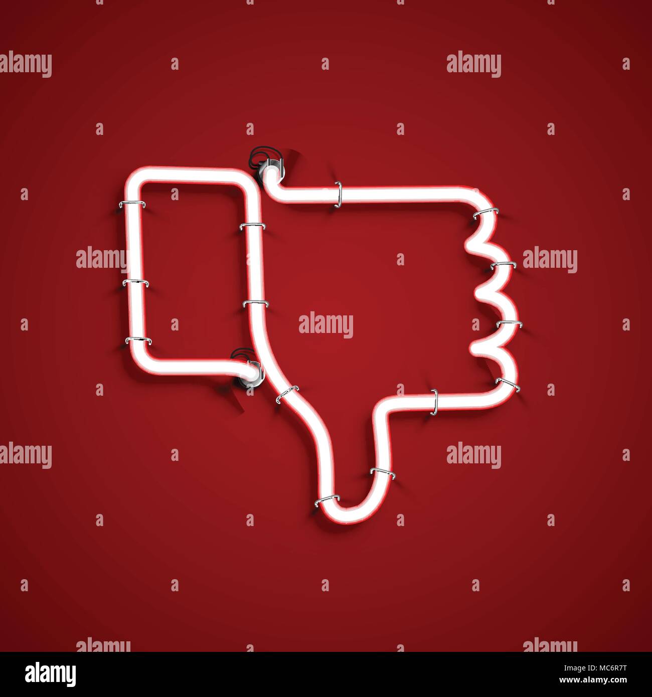 Realistic neon dislike sign, vector illustration Stock Vector Image ...