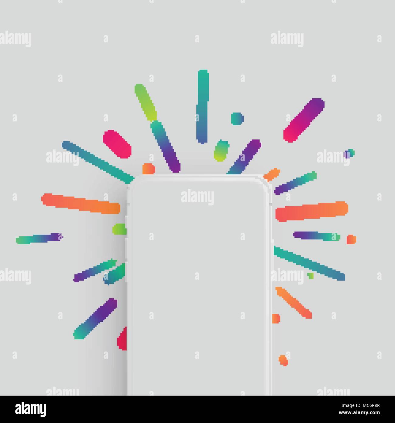 Realistic matte smartphone with colorful background, vector ...