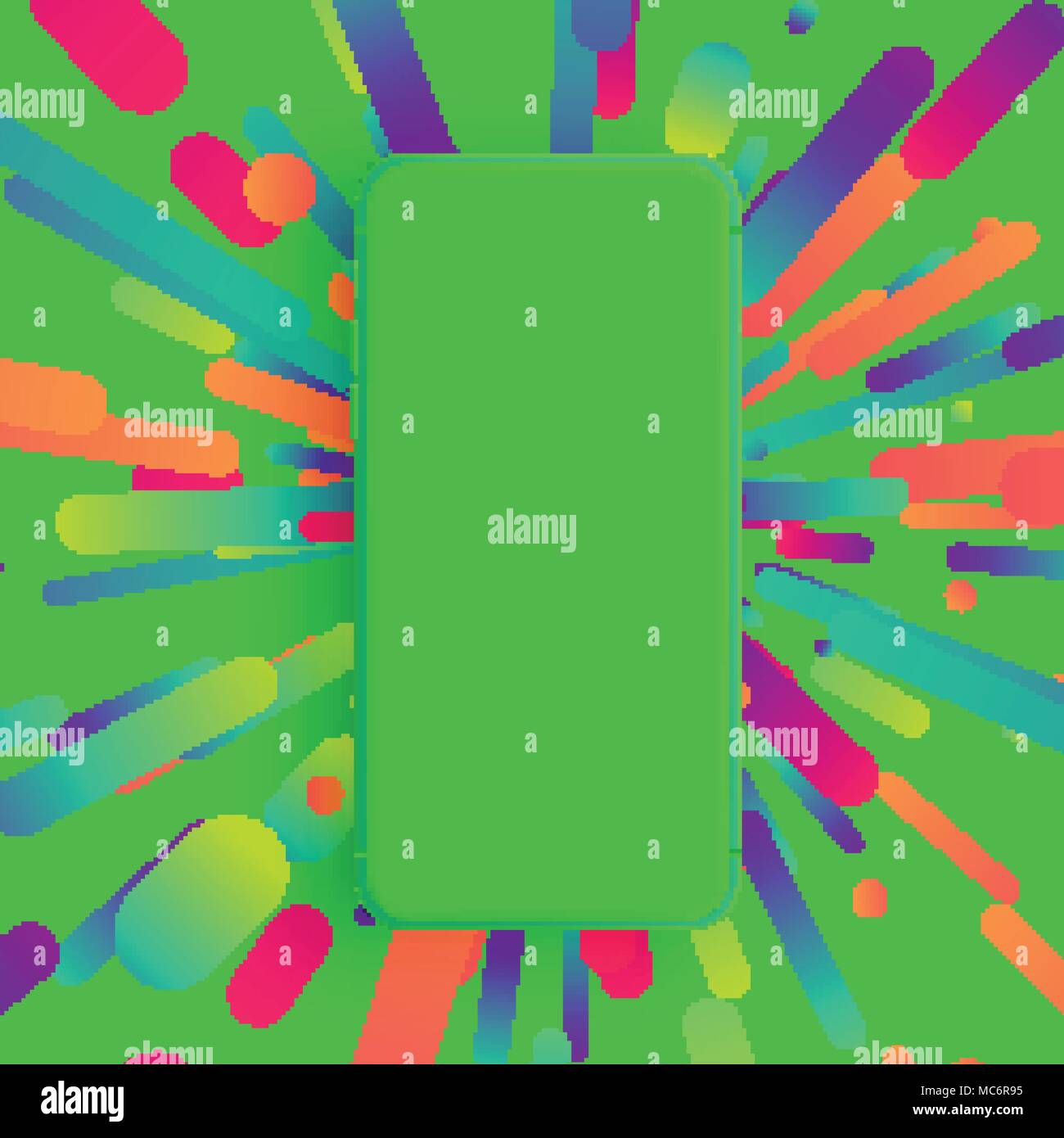 Realistic matte smartphone with colorful background, vector ...