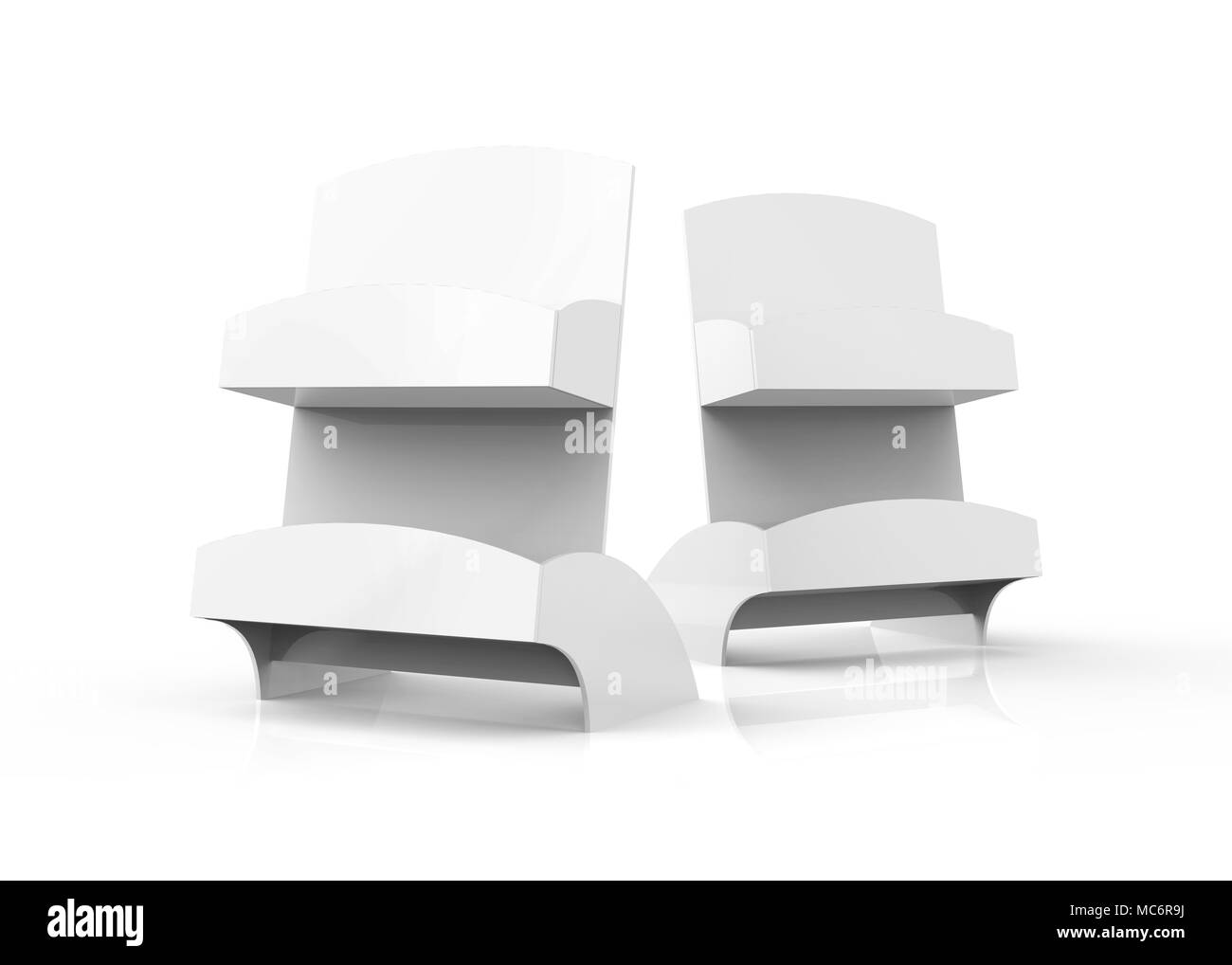 Cardboard display rack, 3d render ladder rack for product advertising ...