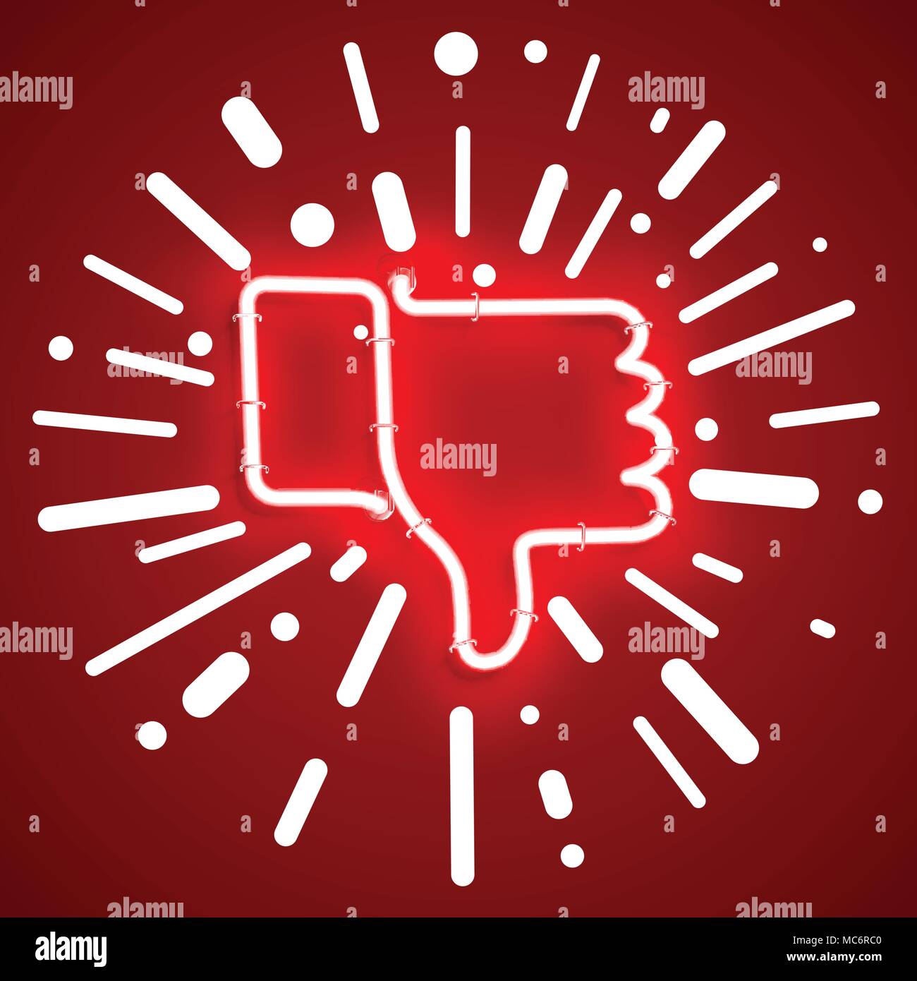 Realistic neon dislike sign, vector illustration Stock Vector Image ...