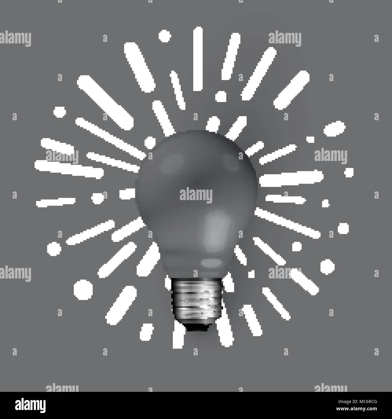 Realistic matte lightbulb with abstract background, vector illustration ...