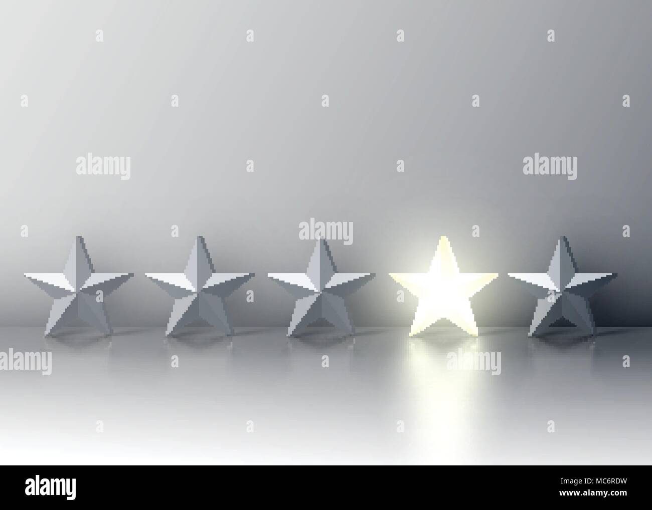Stand out from the crowd glowing star among grey ones, vector ...