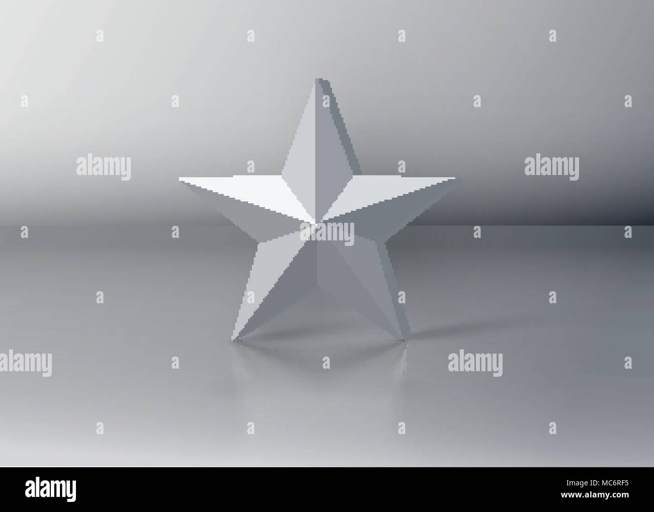 Grey 3D star on grey background, vector illustration Stock Vector Image ...