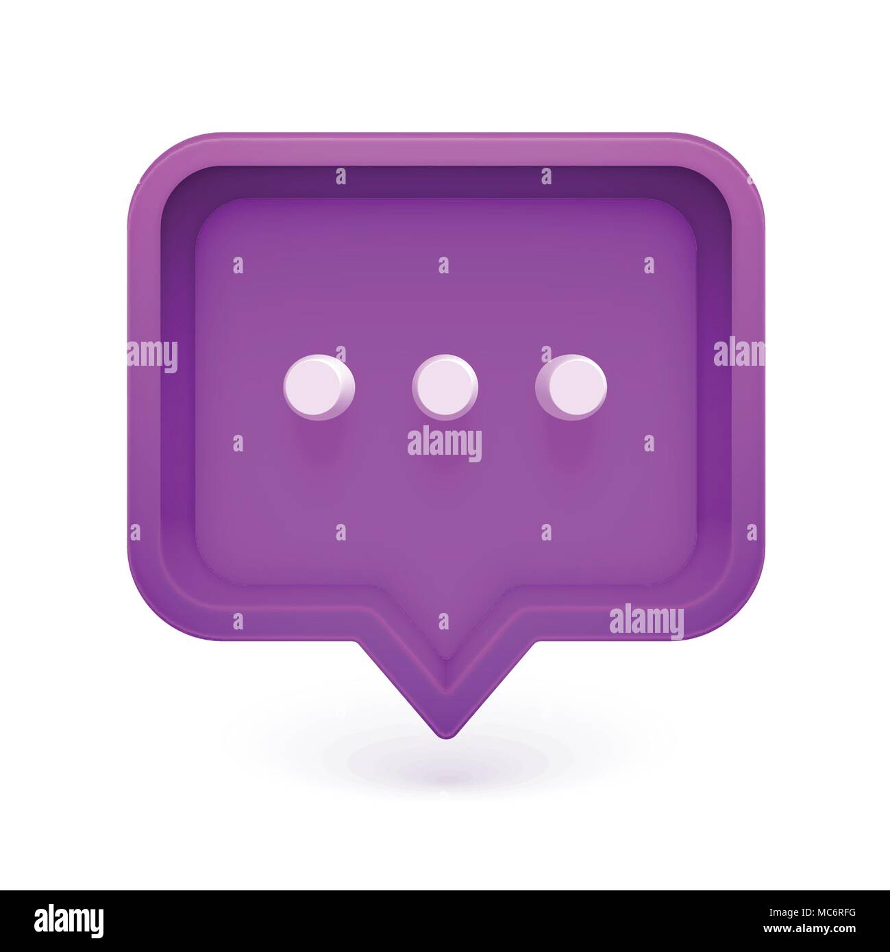 Colorful 3D speech bubble with three dots, vector illustration Stock ...