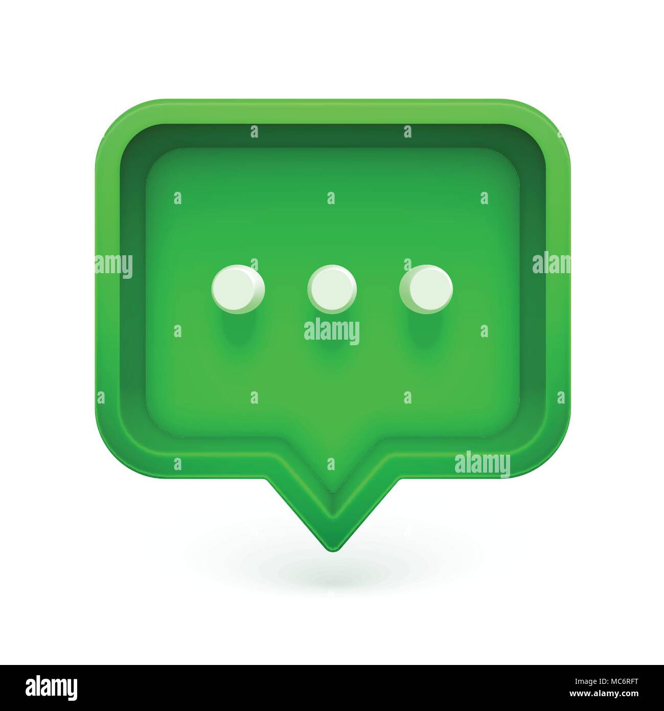 Colorful 3D speech bubble with three dots, vector illustration Stock Vector Image & Art - Alamy