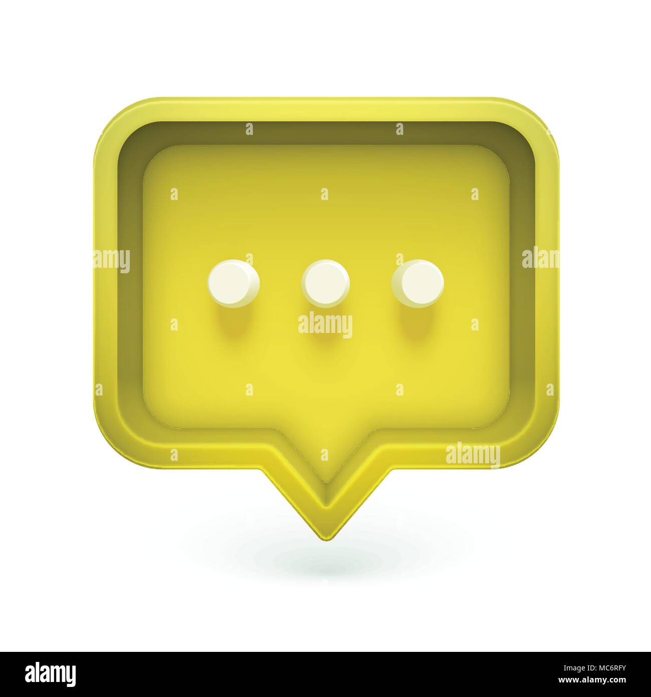 Colorful 3D speech bubble with three dots, vector illustration Stock ...