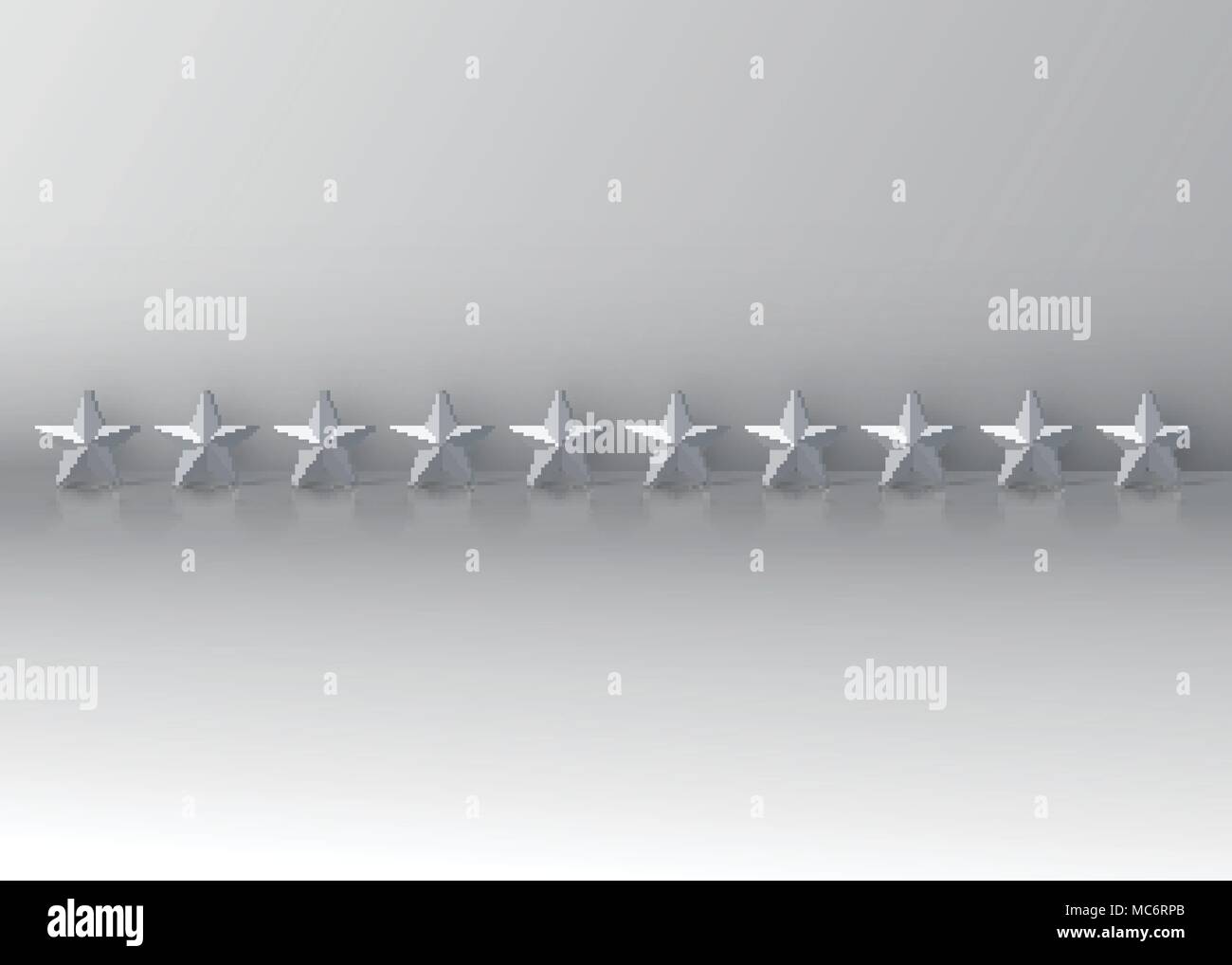 Zero-star rating with glowing 3D stars, vector illustration Stock ...