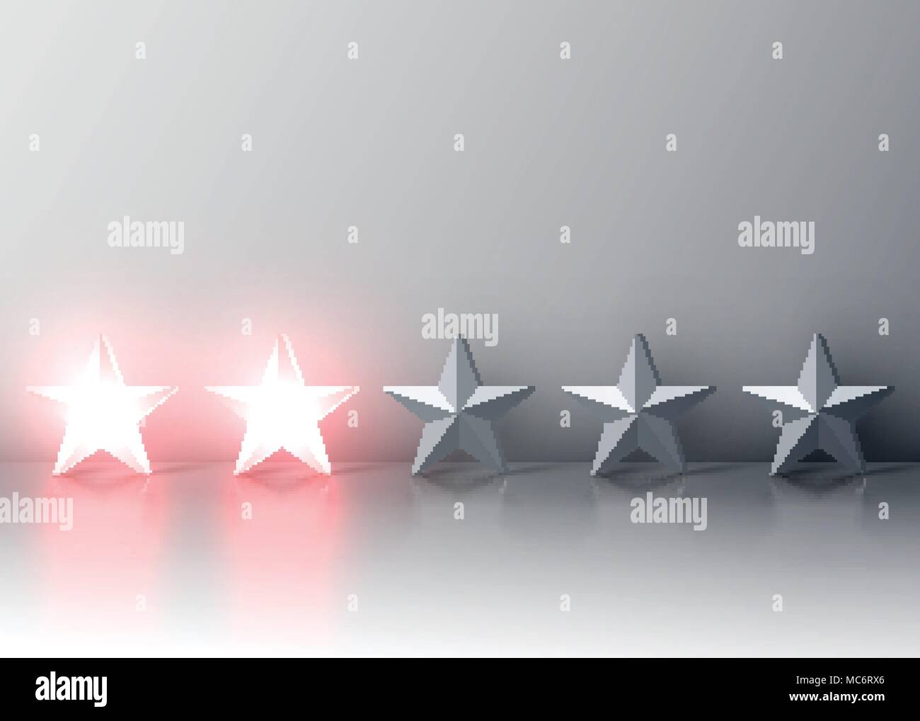 Glowing red 3D star rating, vector illustartion Stock Vector Image ...