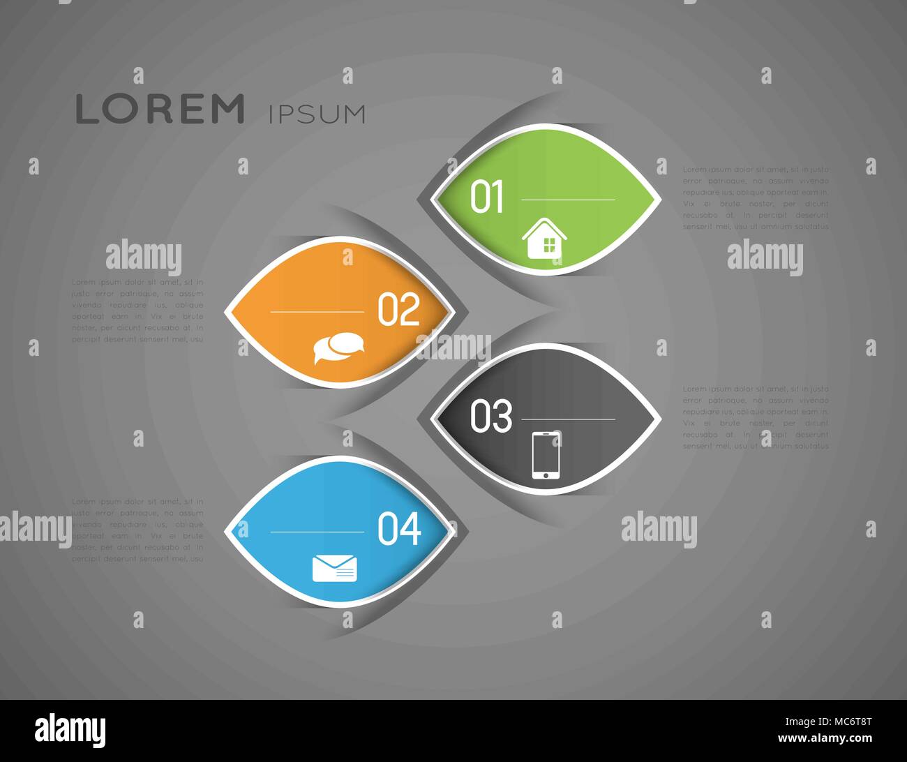 option cells banners with icons; design template Stock Vector Image ...