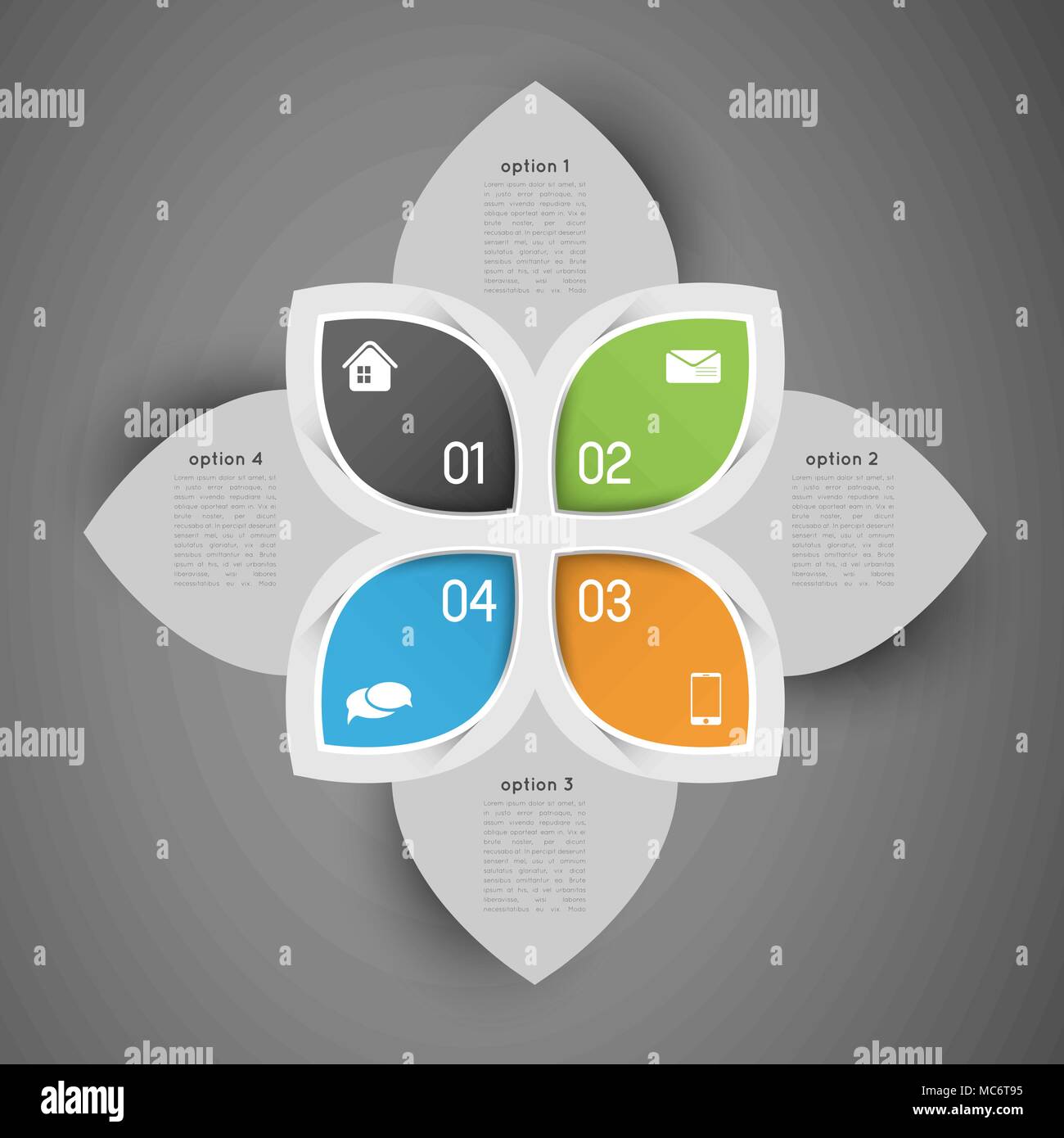 option cells banners with icons; design template Stock Vector Image ...