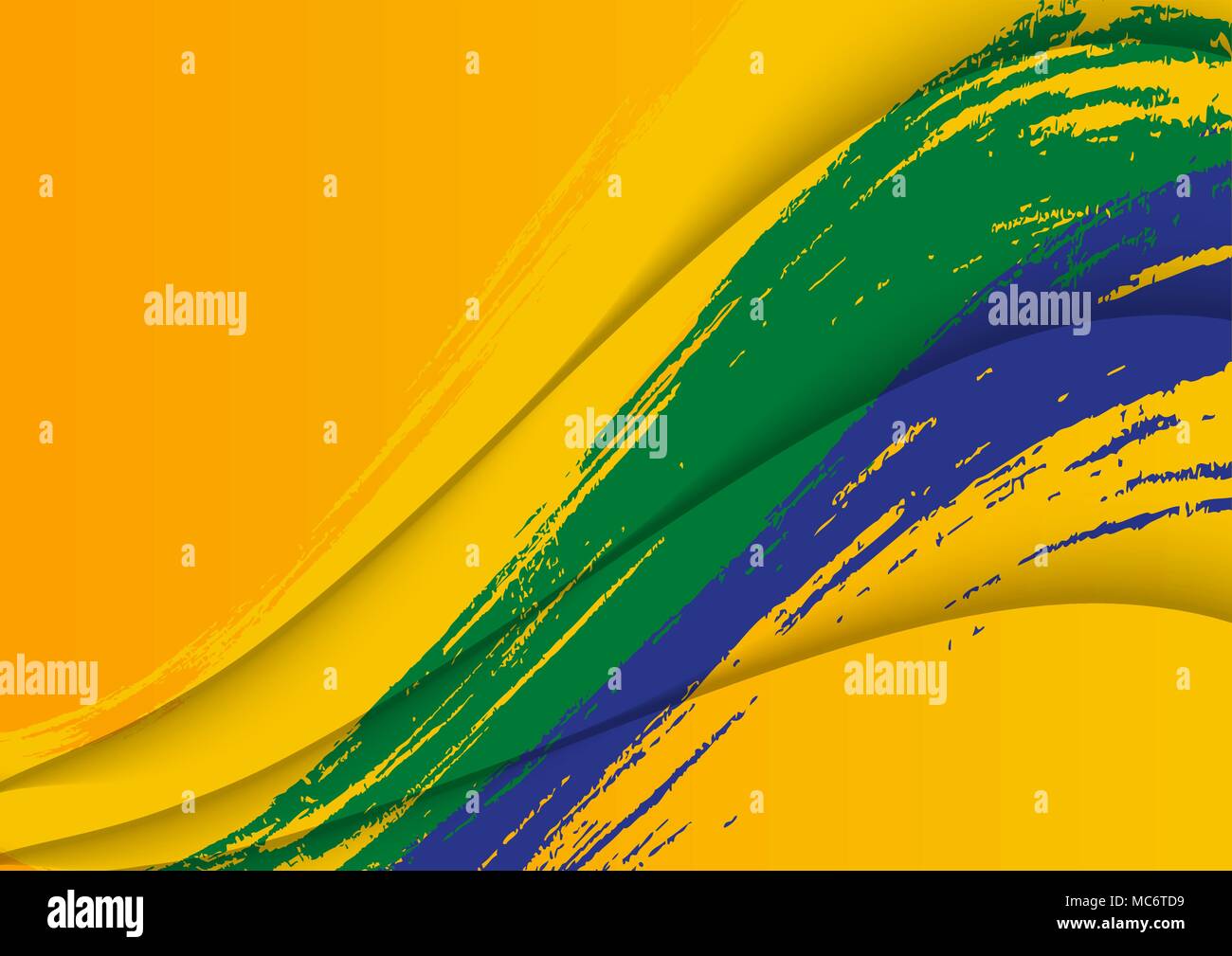 abstract background with brush strokes in brazil colors, design ...