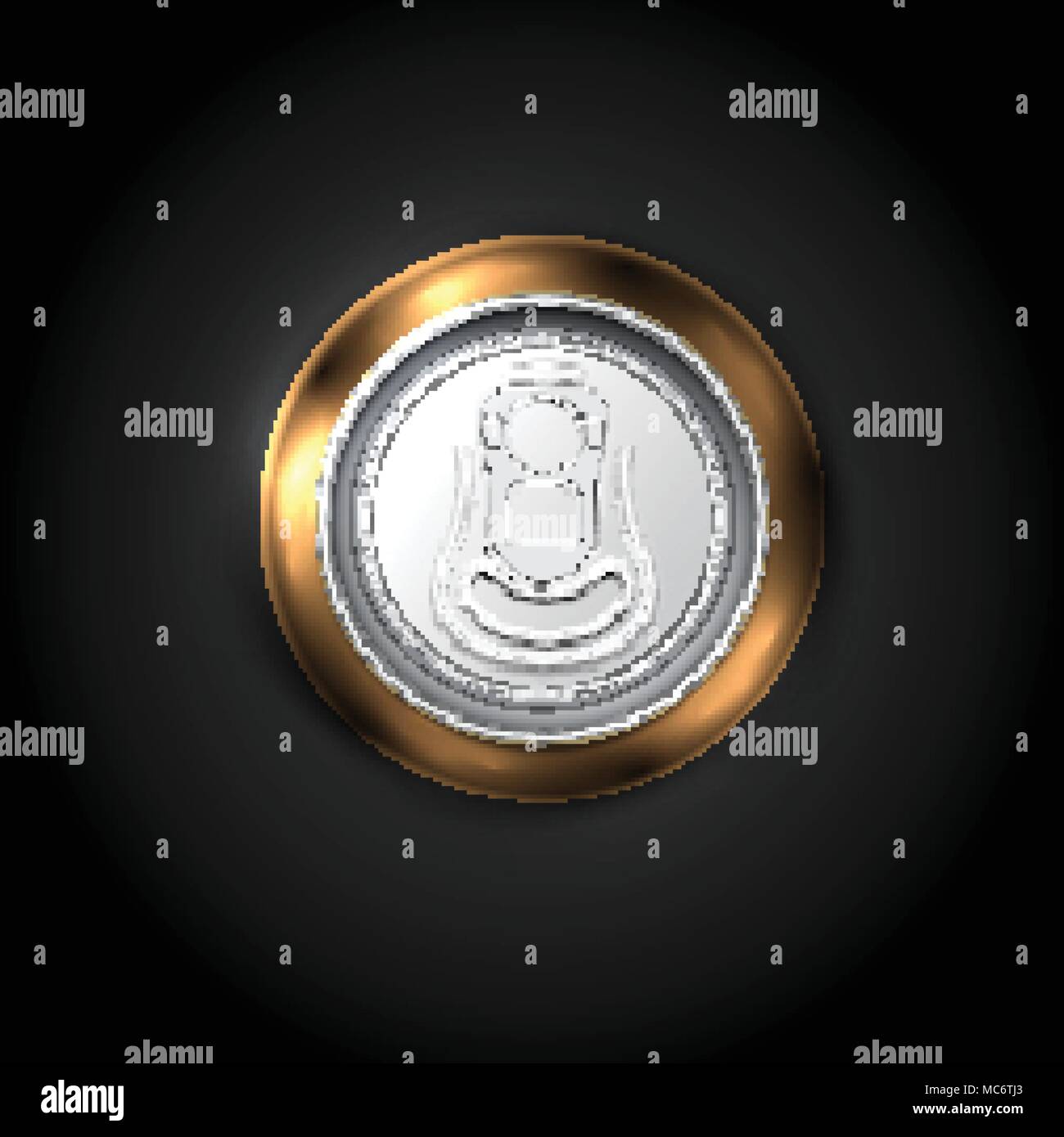 Realistic beer or soda can from the top, vector illustration Stock ...