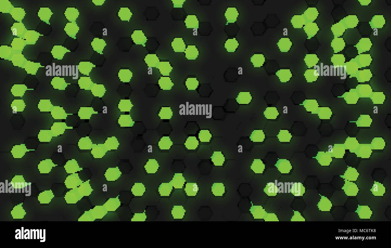 Green 3D hexagon tech background, vector illustration Stock Vector ...