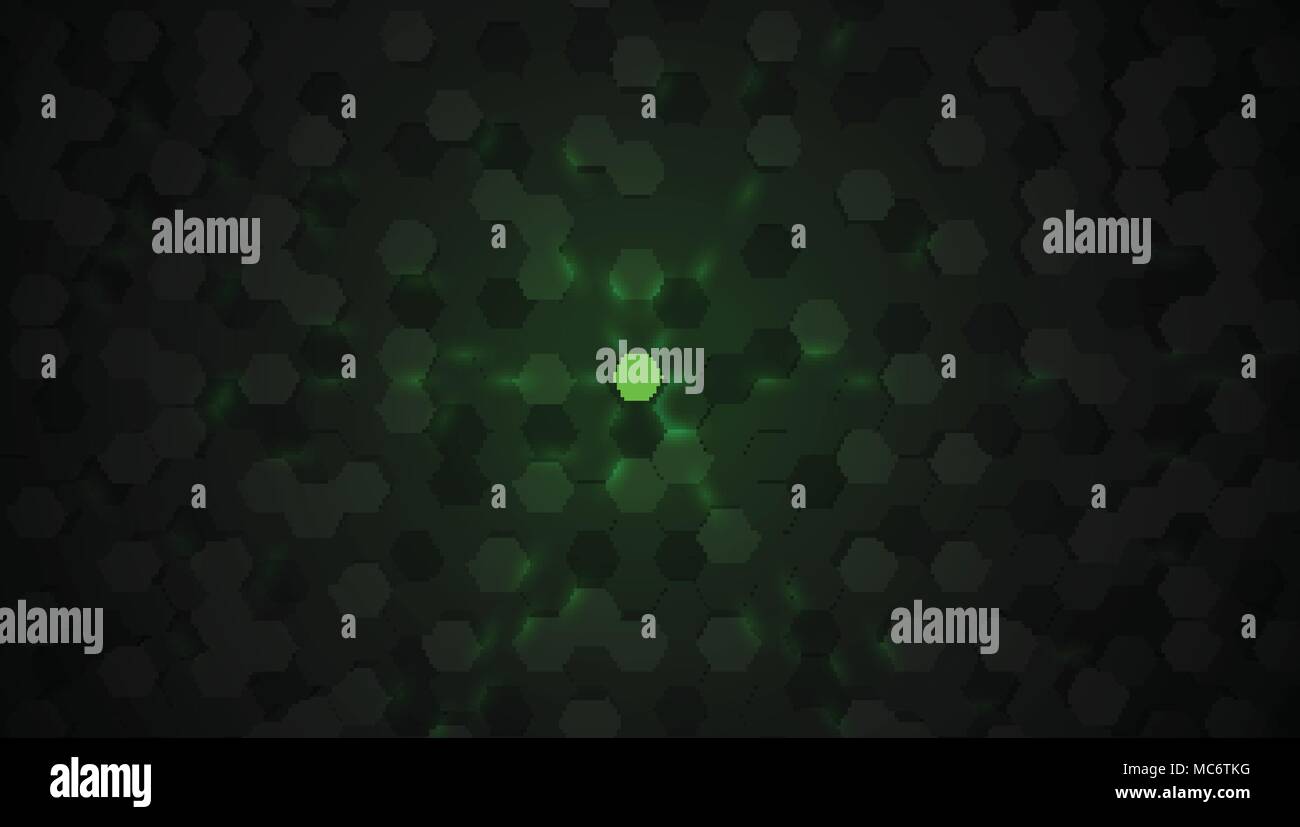 Green 3D hexagon tech background, vector illustration Stock Vector ...