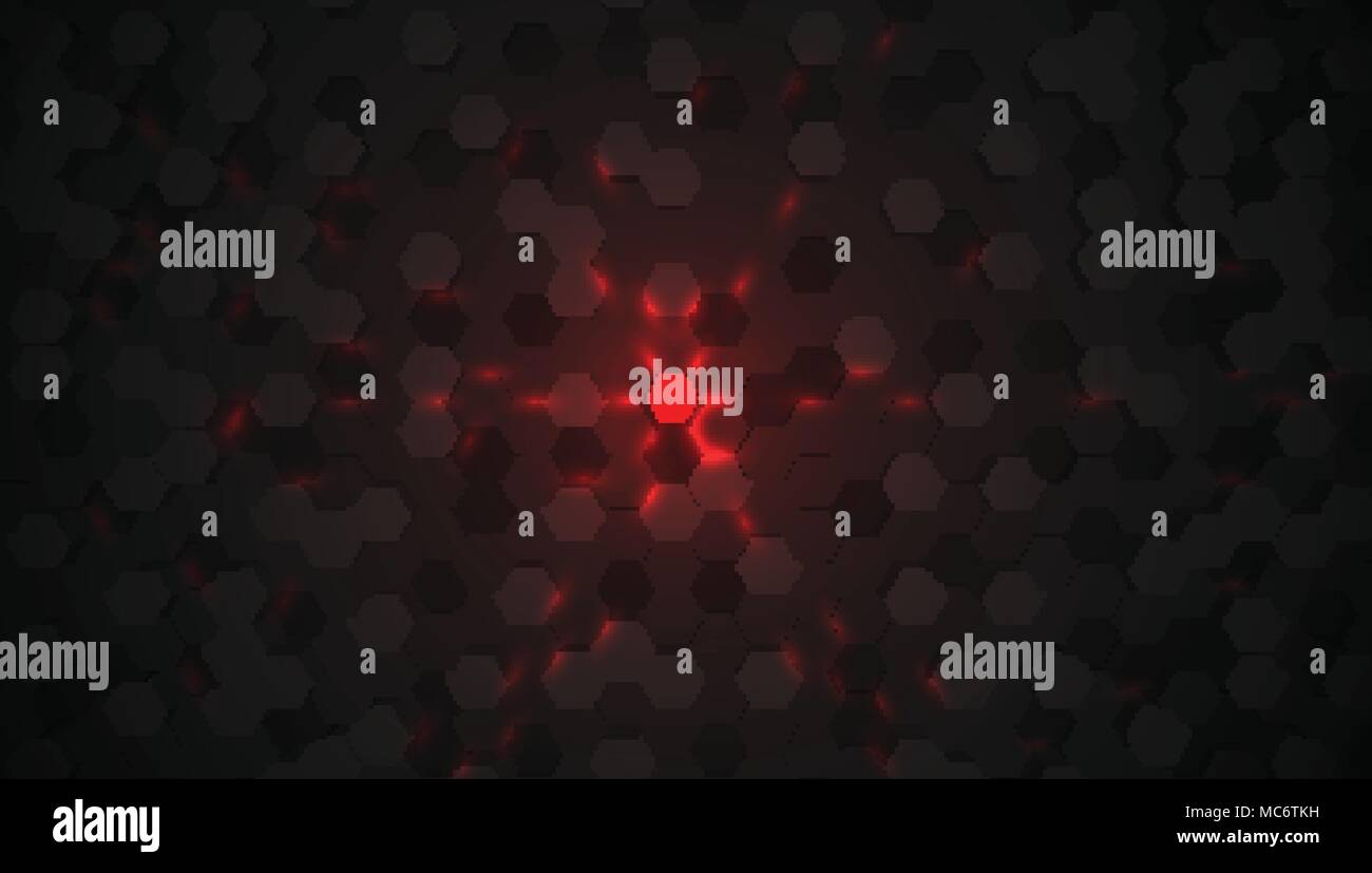 Red 3D hexagon tech background, vector illustration Stock Vector Image ...