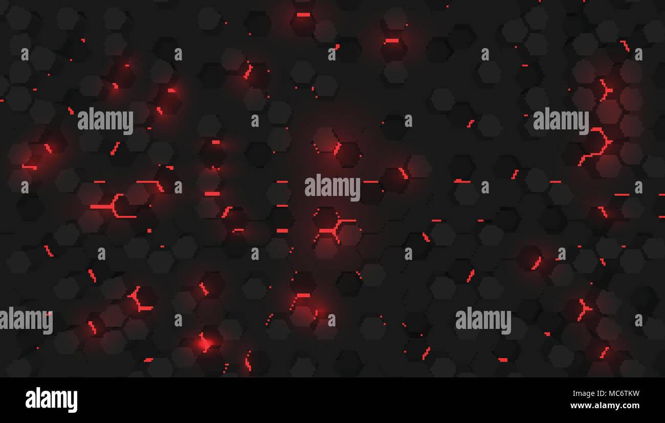 Red 3D hexagon tech background, vector illustration Stock Vector Image ...