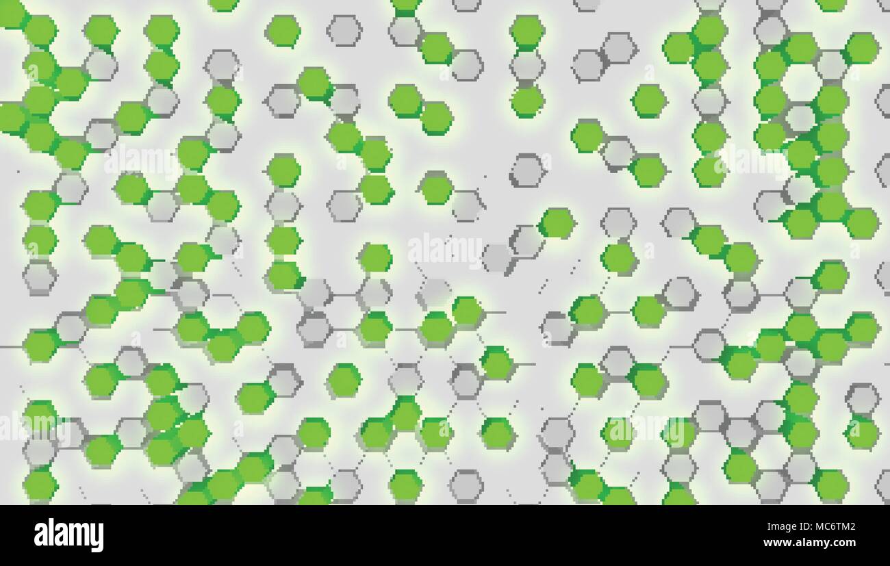 Green 3D hexagon tech background, vector illustration Stock Vector ...