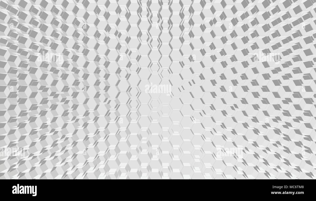 White 3D hexagon grid tech background, vector illustration Stock Vector ...