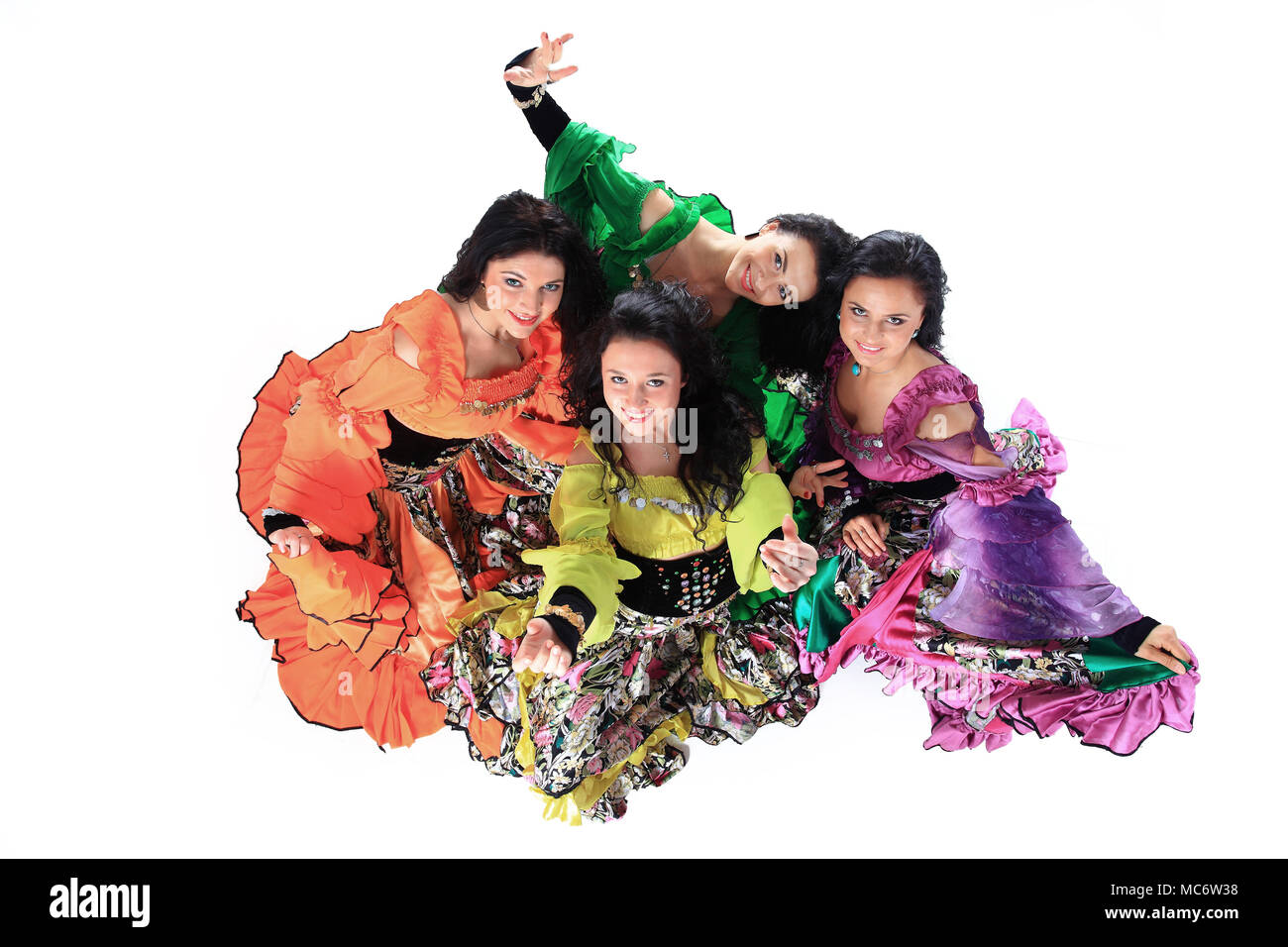 professional Gypsy dancing group in national costumes performing folk ...