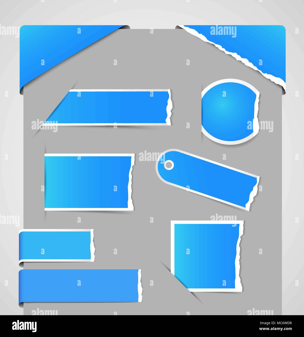 collection of torn paper tags, labels with borders Stock Vector Image ...