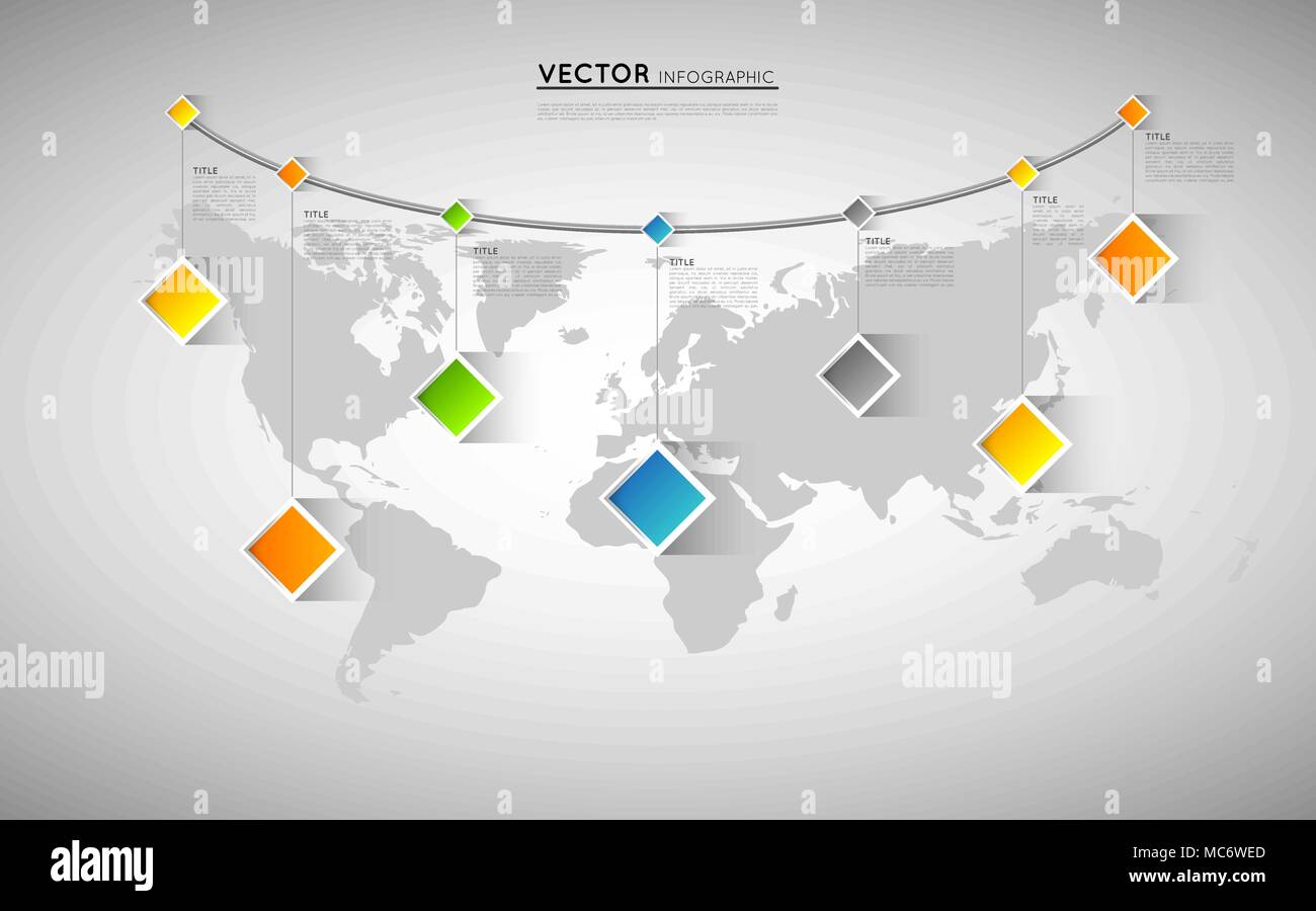 infographic map template with colorful squares Stock Vector Image & Art ...