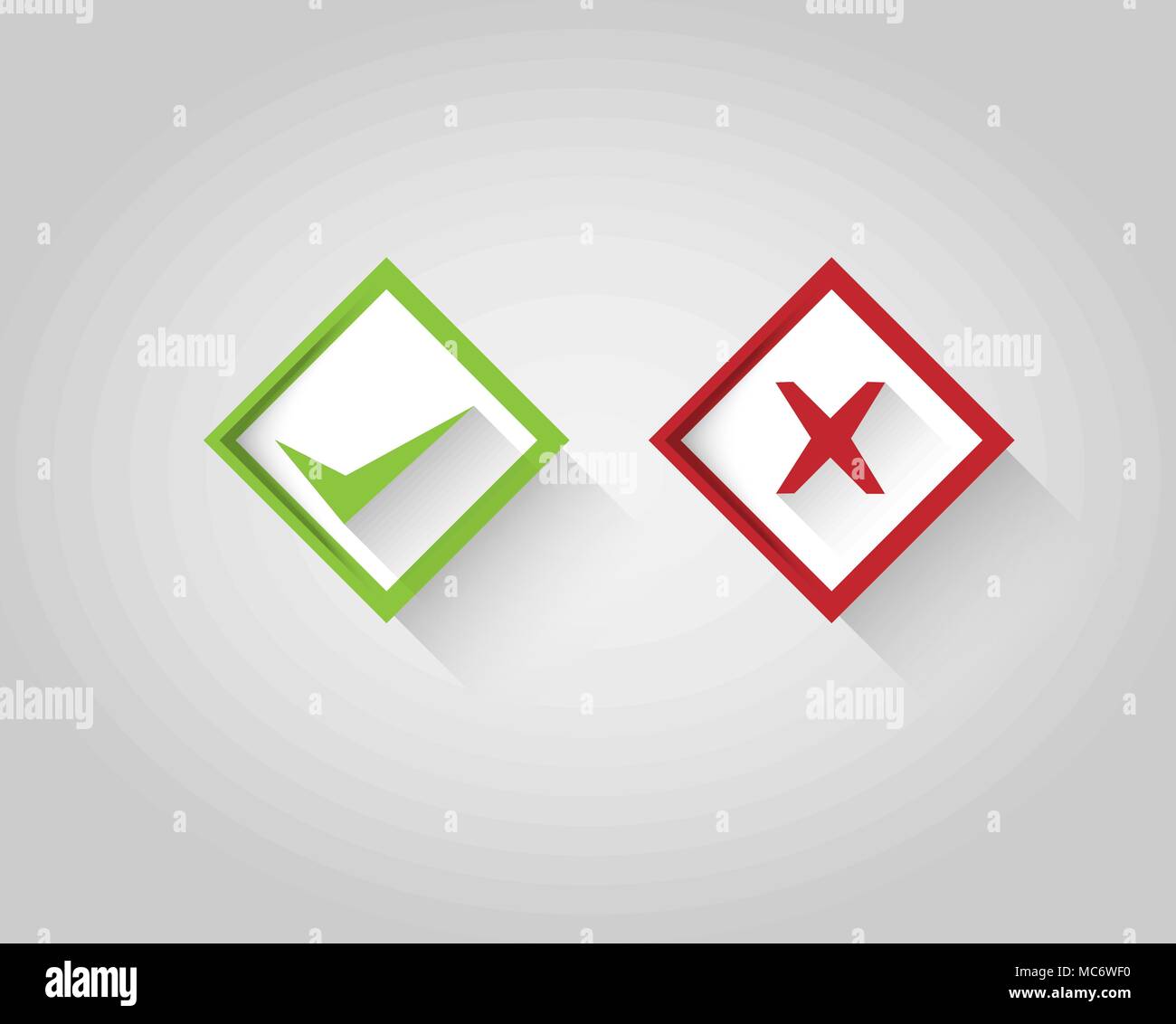 right, wrong square sign symbol set Stock Vector Image & Art - Alamy