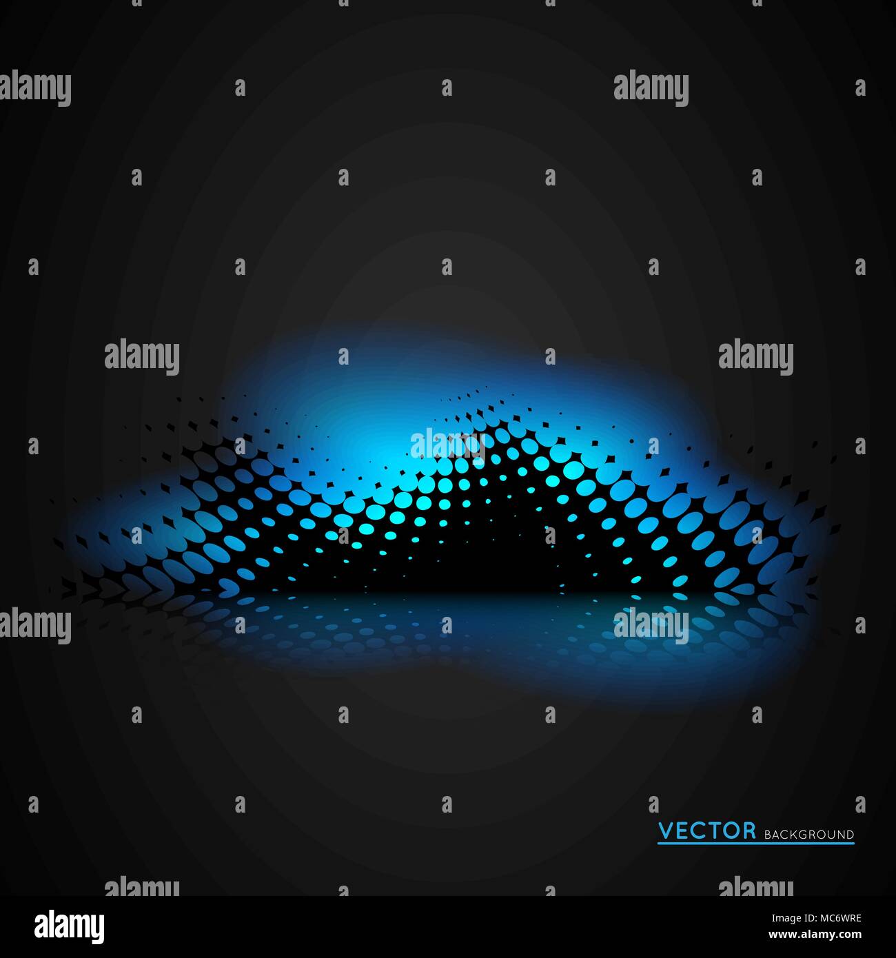 abstract dark halftone background design with glowing light effect ...