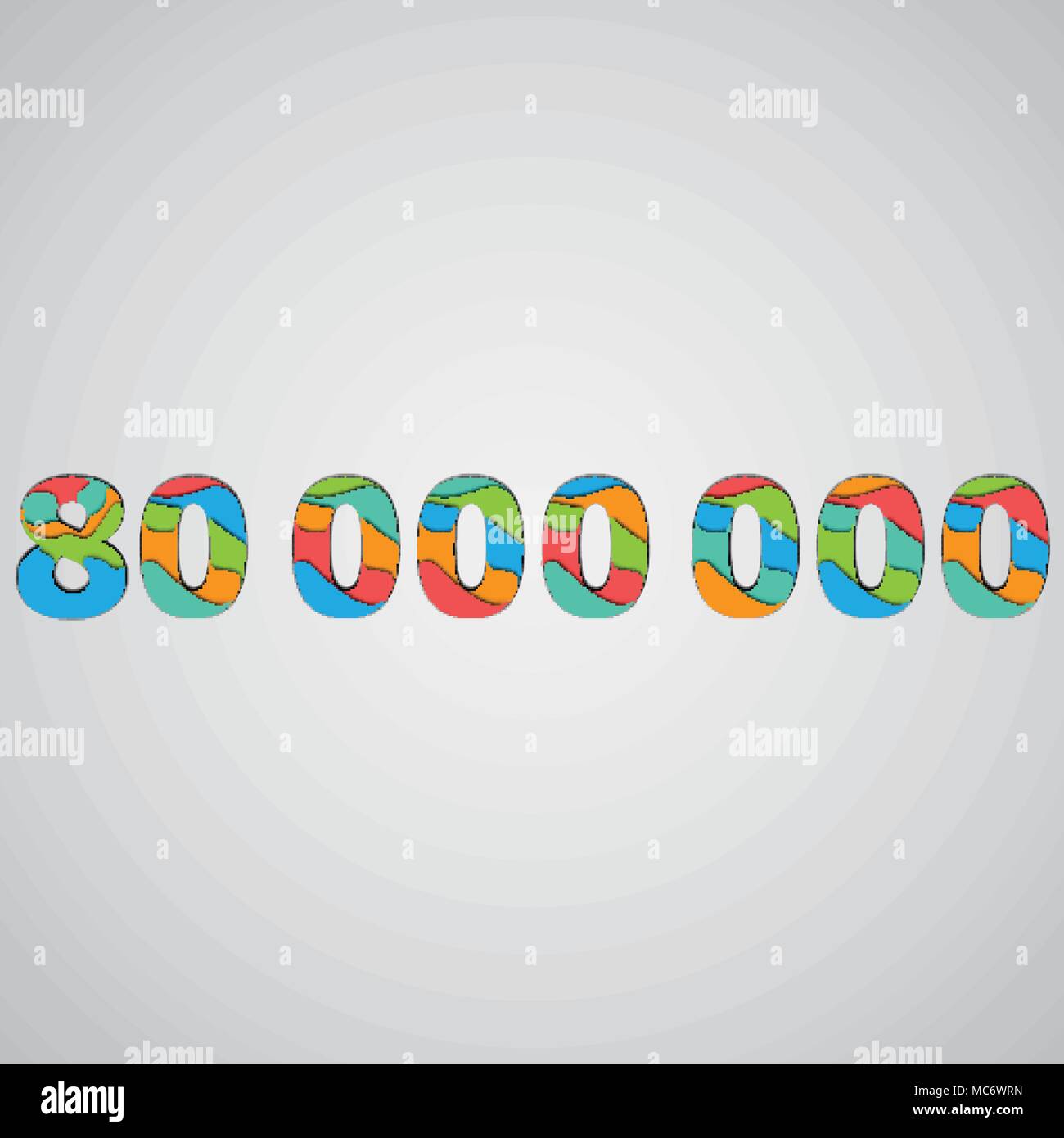 Colorful papercut layered number, vector Stock Vector Image & Art - Alamy