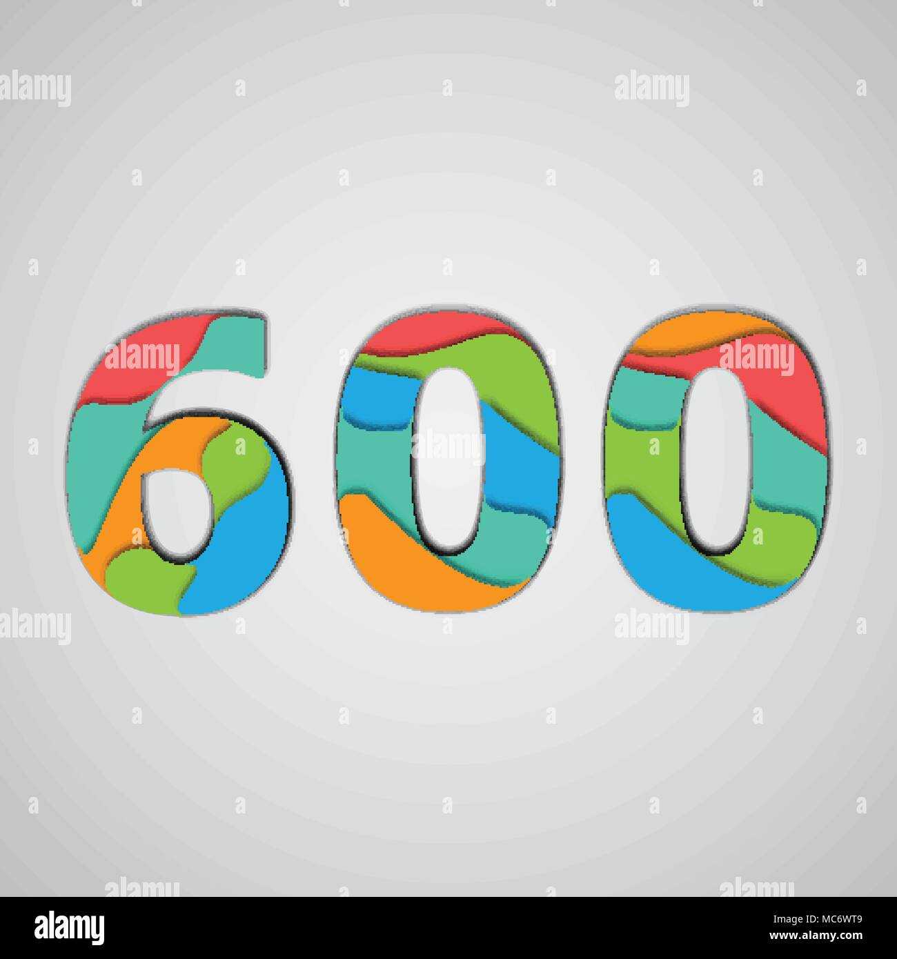 Colorful papercut layered number, vector Stock Vector Image & Art - Alamy