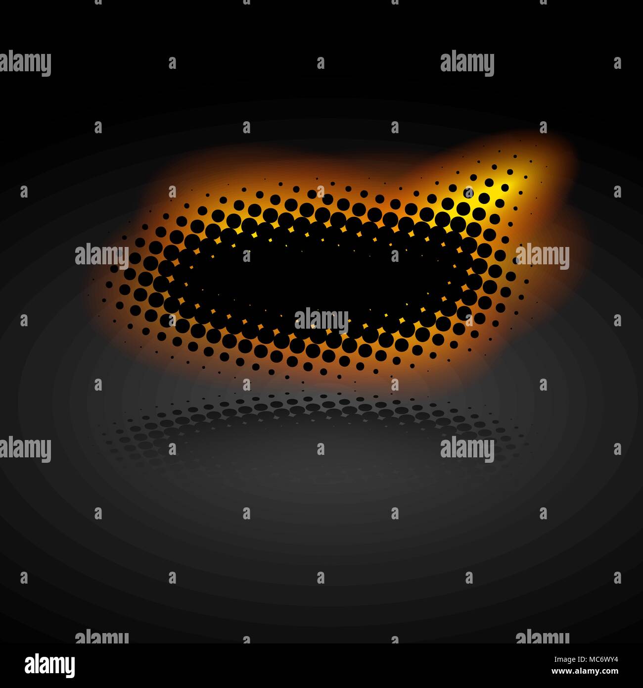 halftone sign design with glowing light effect around Stock Vector ...