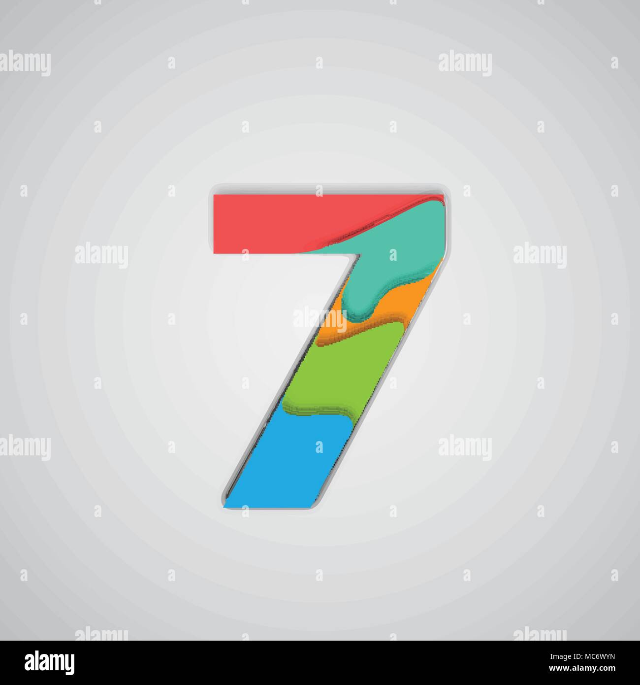 Colorful papercut layered number, vector Stock Vector Image & Art - Alamy