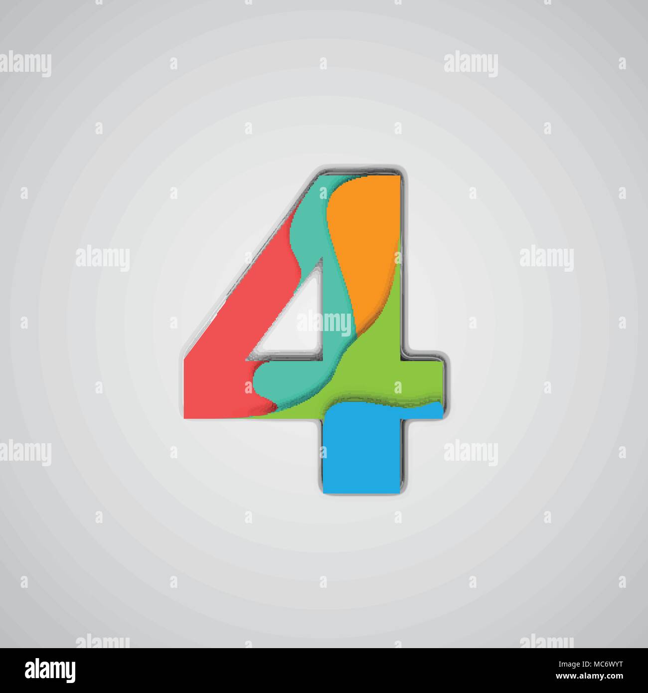 Colorful papercut layered number, vector Stock Vector Image & Art - Alamy