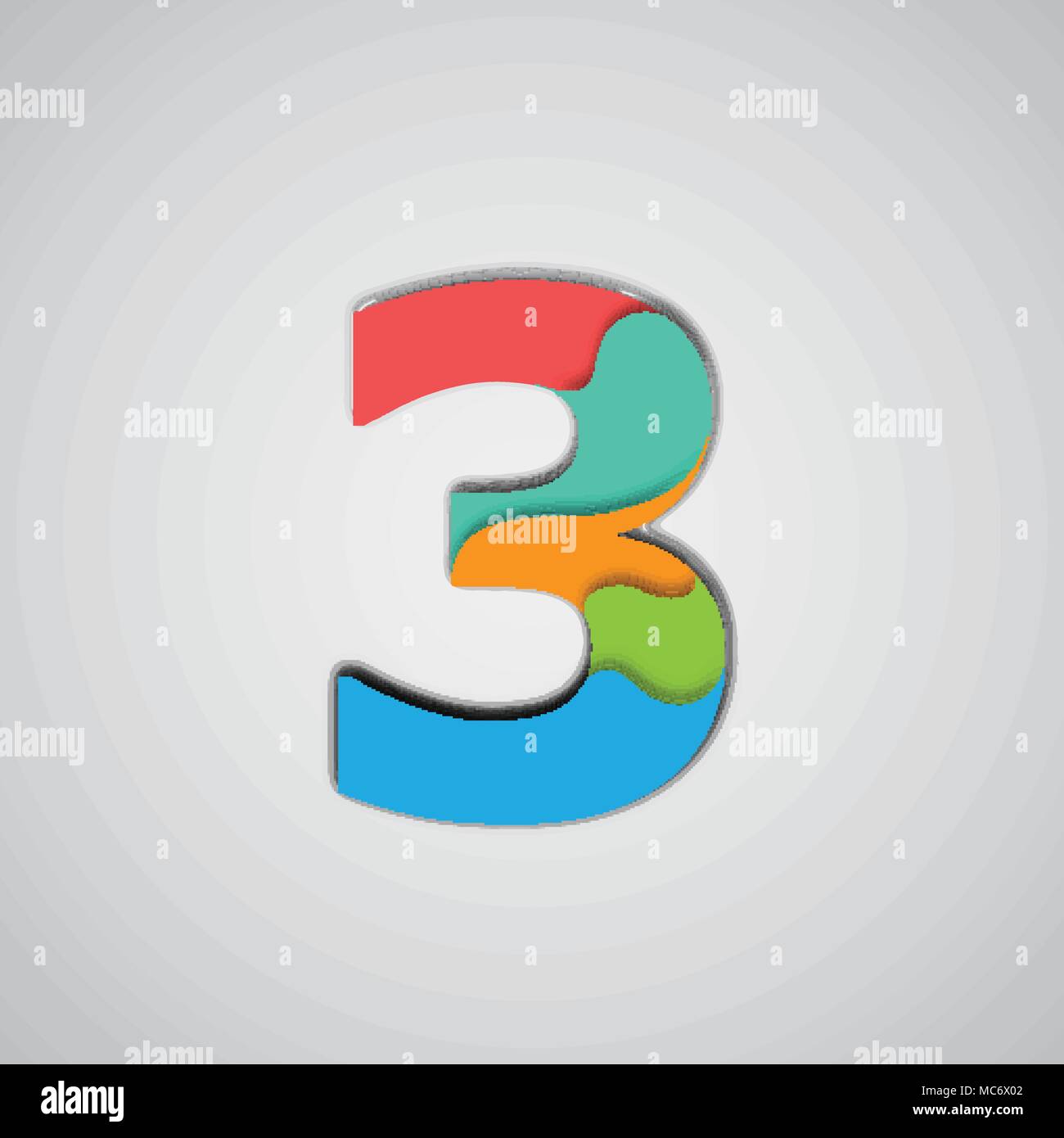 Colorful papercut layered number, vector Stock Vector Image & Art - Alamy