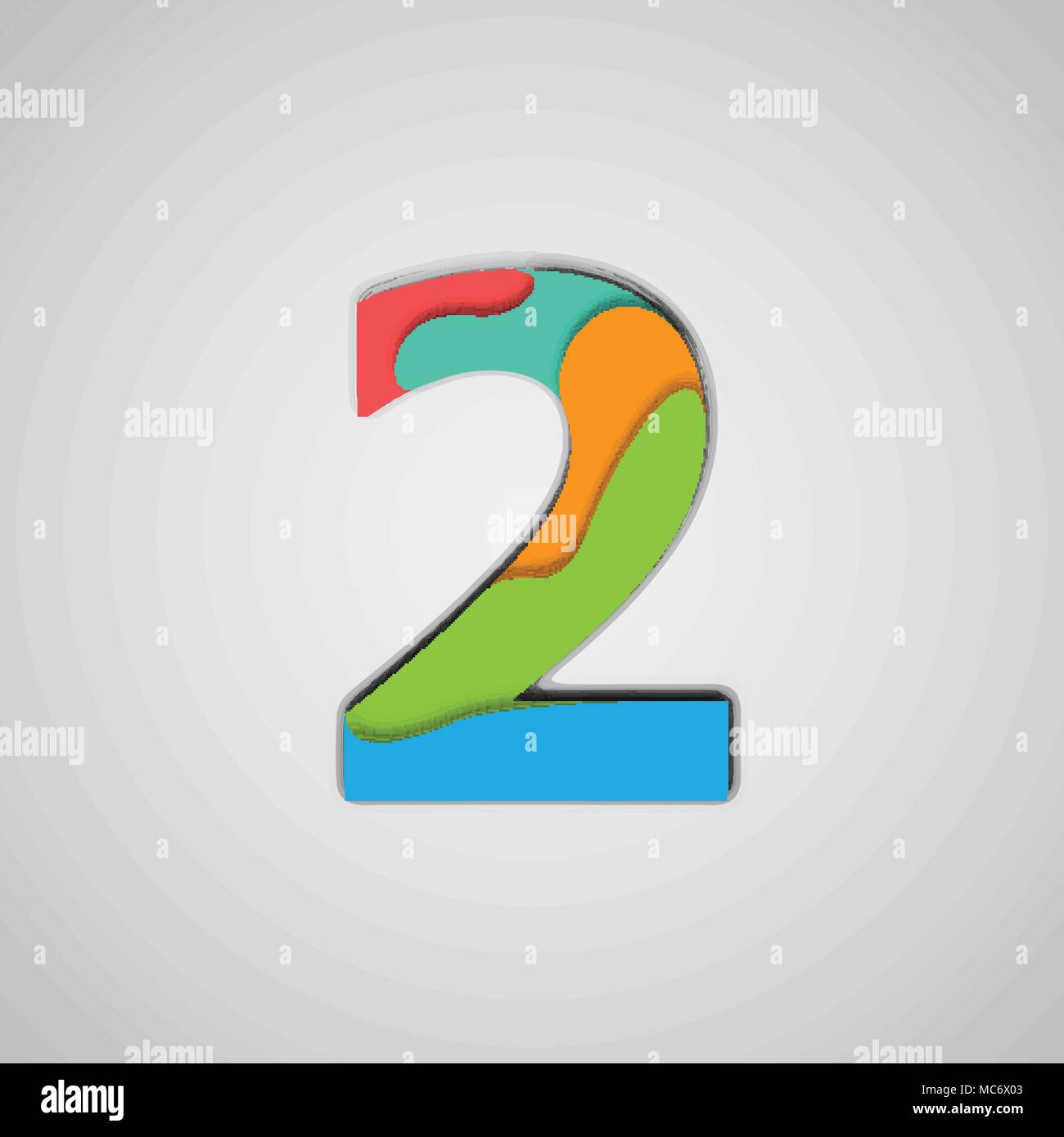 Colorful papercut layered number, vector Stock Vector Image & Art - Alamy