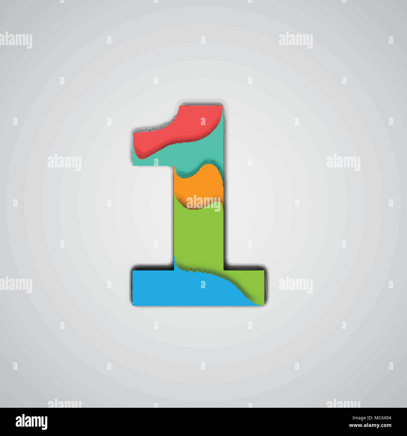 Colorful papercut layered number, vector Stock Vector Image & Art - Alamy