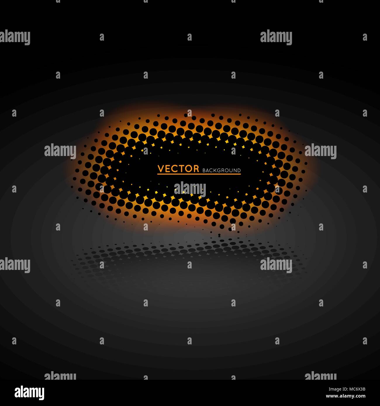 halftone sign design with glowing light effect around Stock Vector ...