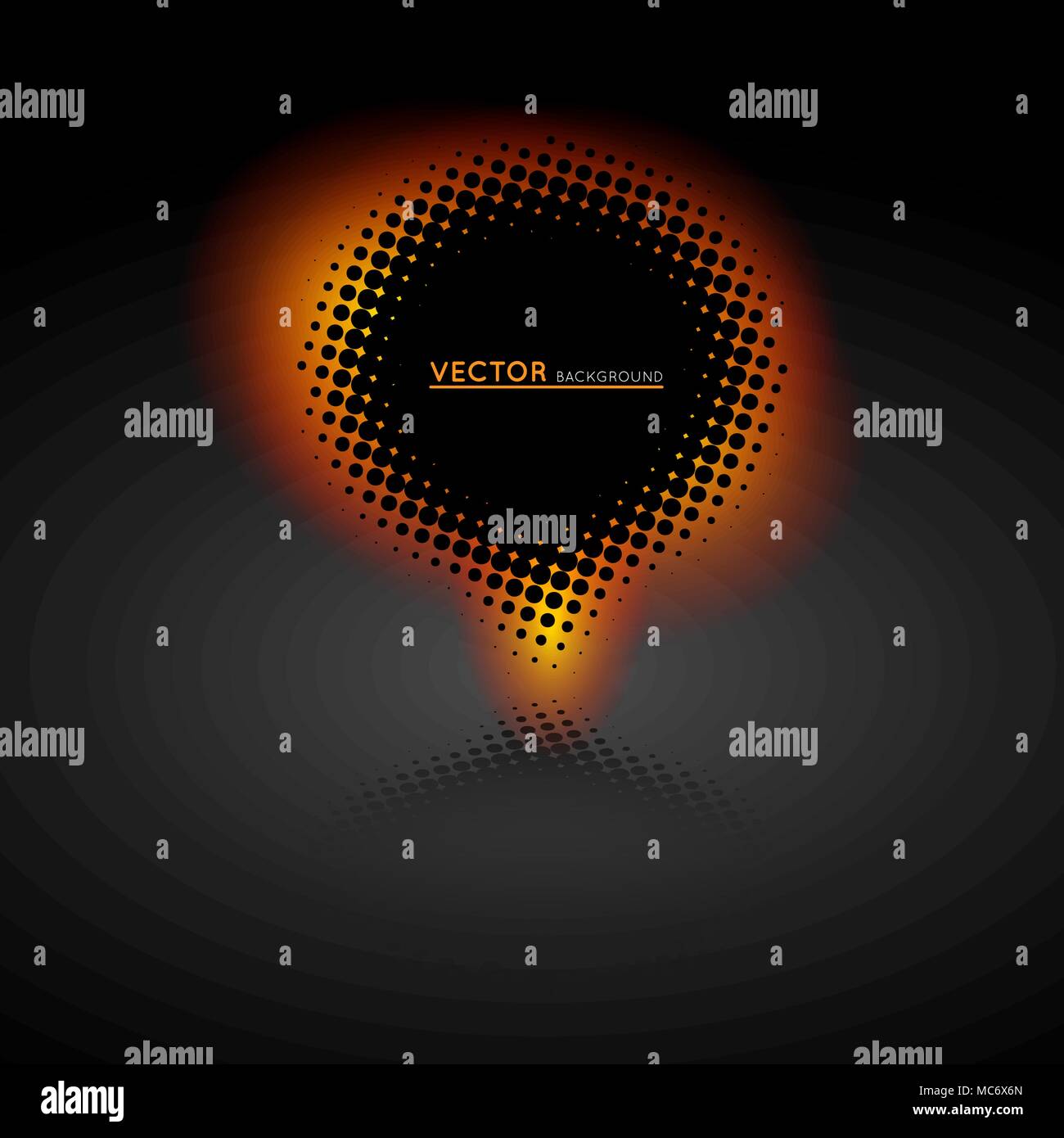 halftone sign design with glowing light effect around Stock Vector ...