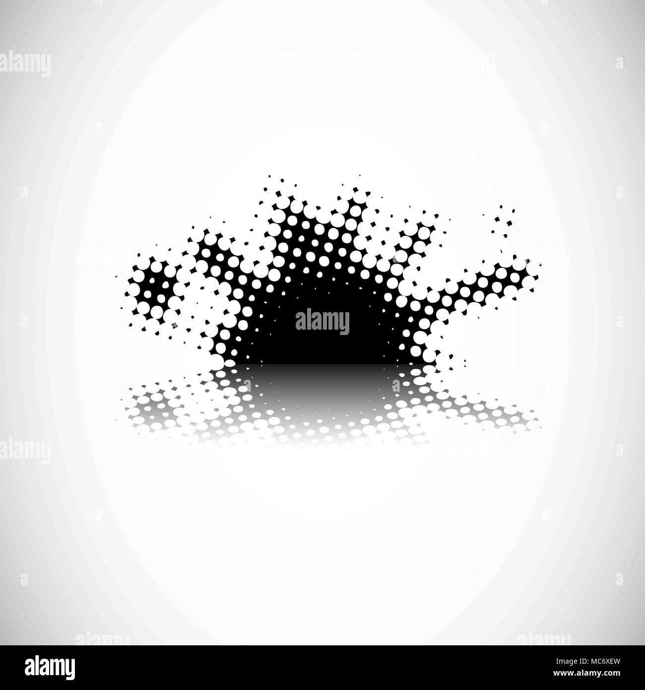 abstract background with splatter halftone effect and reflection Stock ...